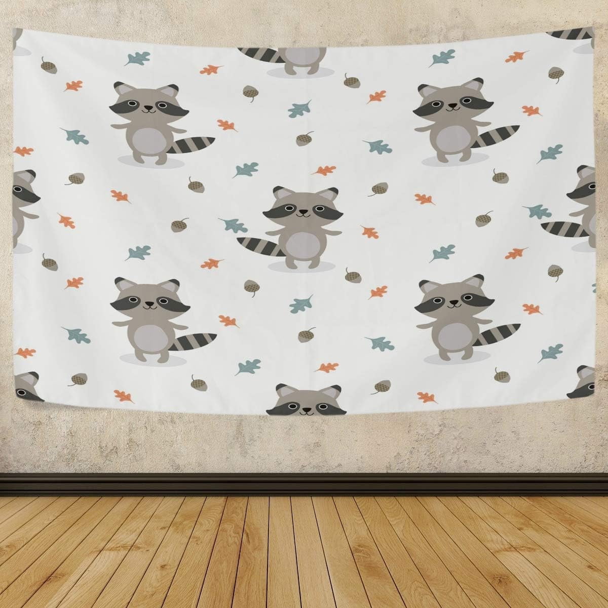 Coolnut Tapestry Wall Hanging Cute Baby Raccoon Tapestry Polyester ...