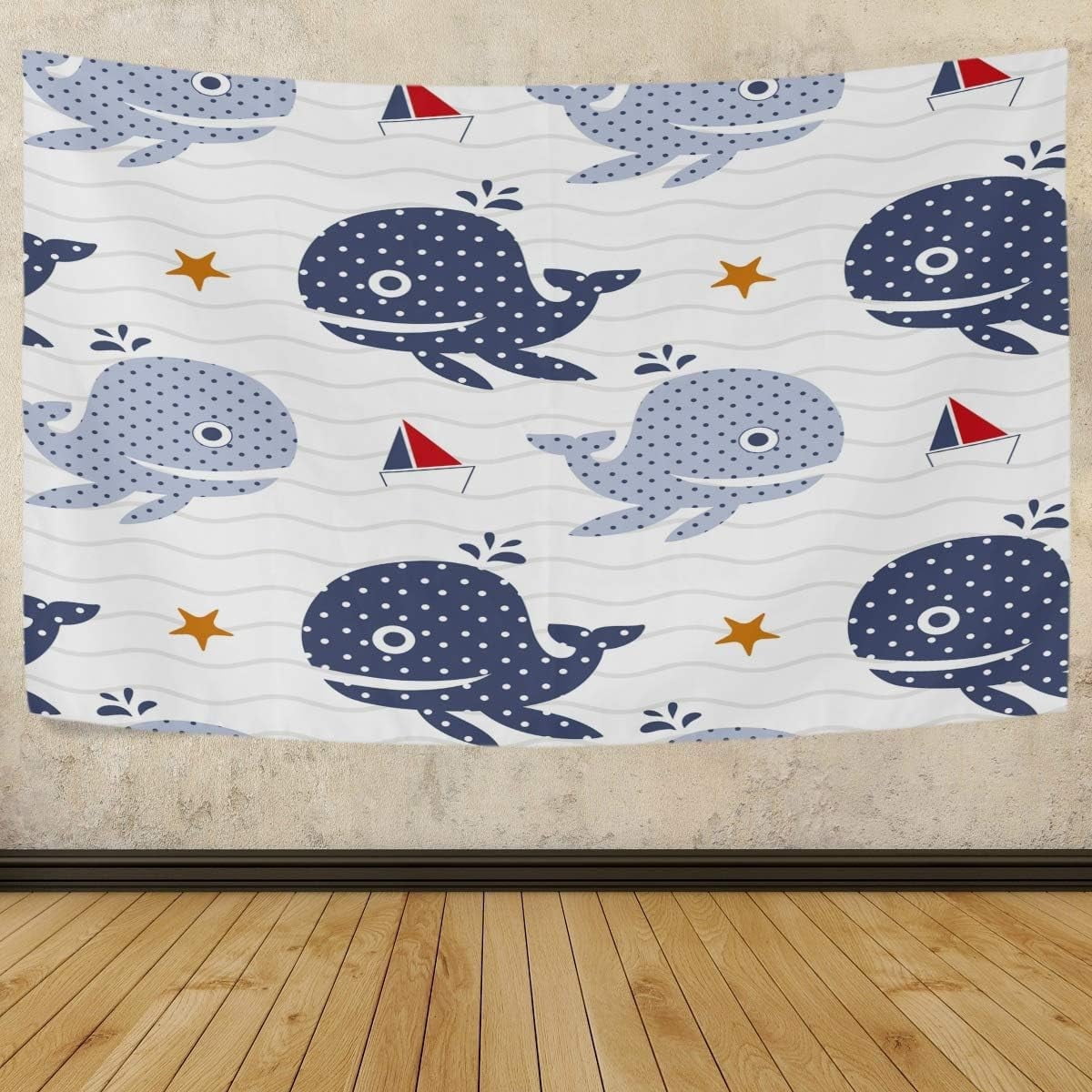 Coolnut Tapestry Wall Hanging Cute Whale Tapestry Polyester Tapestry ...