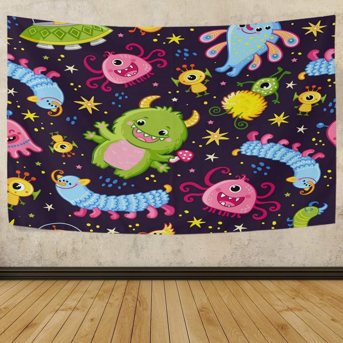 Coolnut Tapestry Wall Hanging Funny Aliens Cute Monsters Tapestry ...