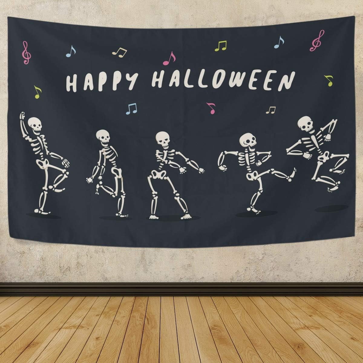Coolnut Tapestry Wall Hanging Funny Dancing Cartoon Skeleton Tapestry ...