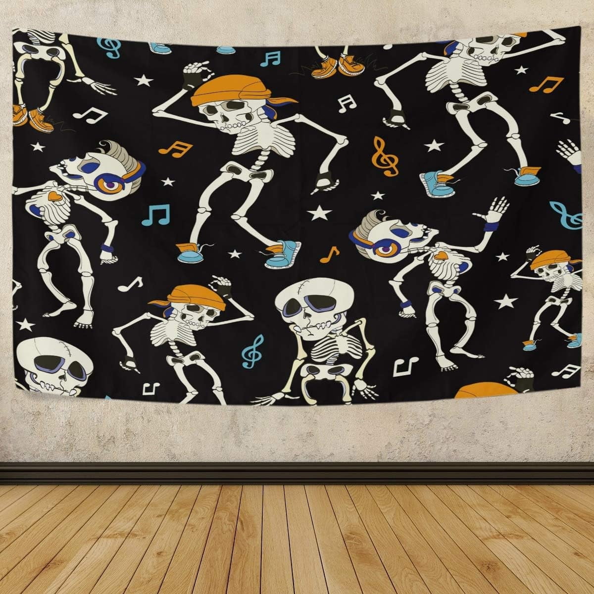 Coolnut Tapestry Wall Hanging Halloween Party Dancing Skeletons ...