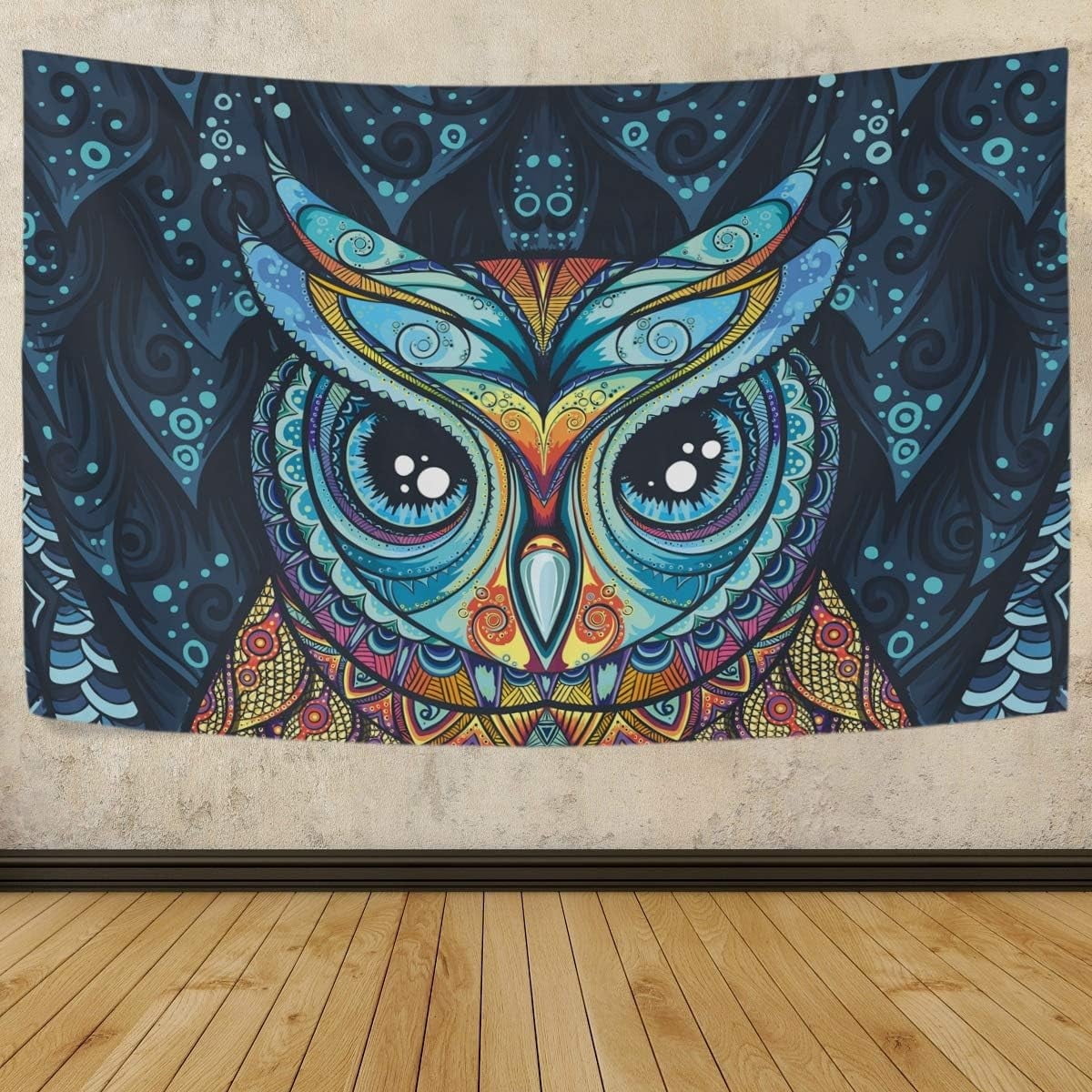 Coolnut Tapestry Wall Hanging Tribal Style Owl Tapestry Polyester ...