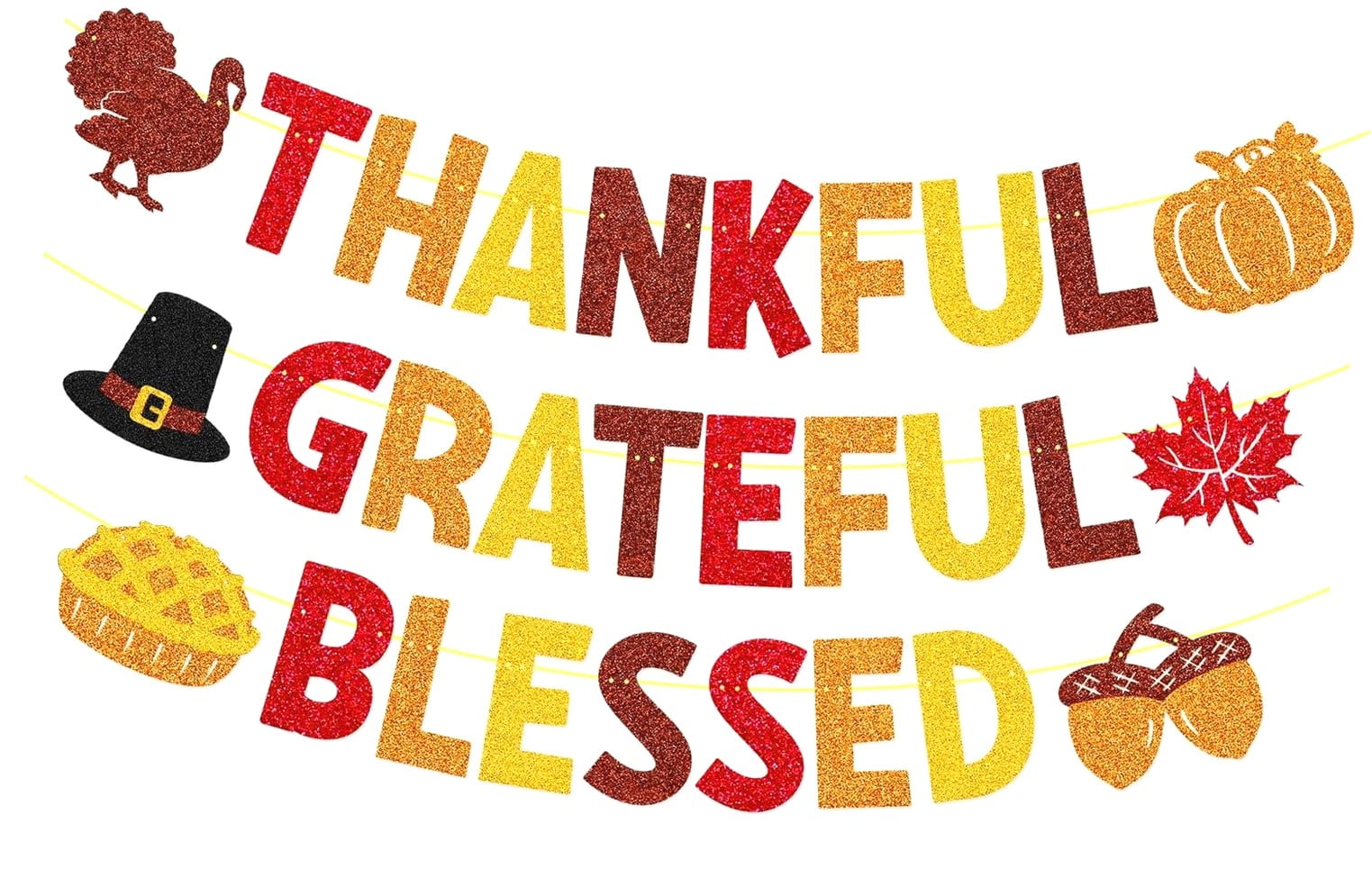 Coolnut Thankful Grateful Banner Thanksgiving Party Decorations Autumn ...