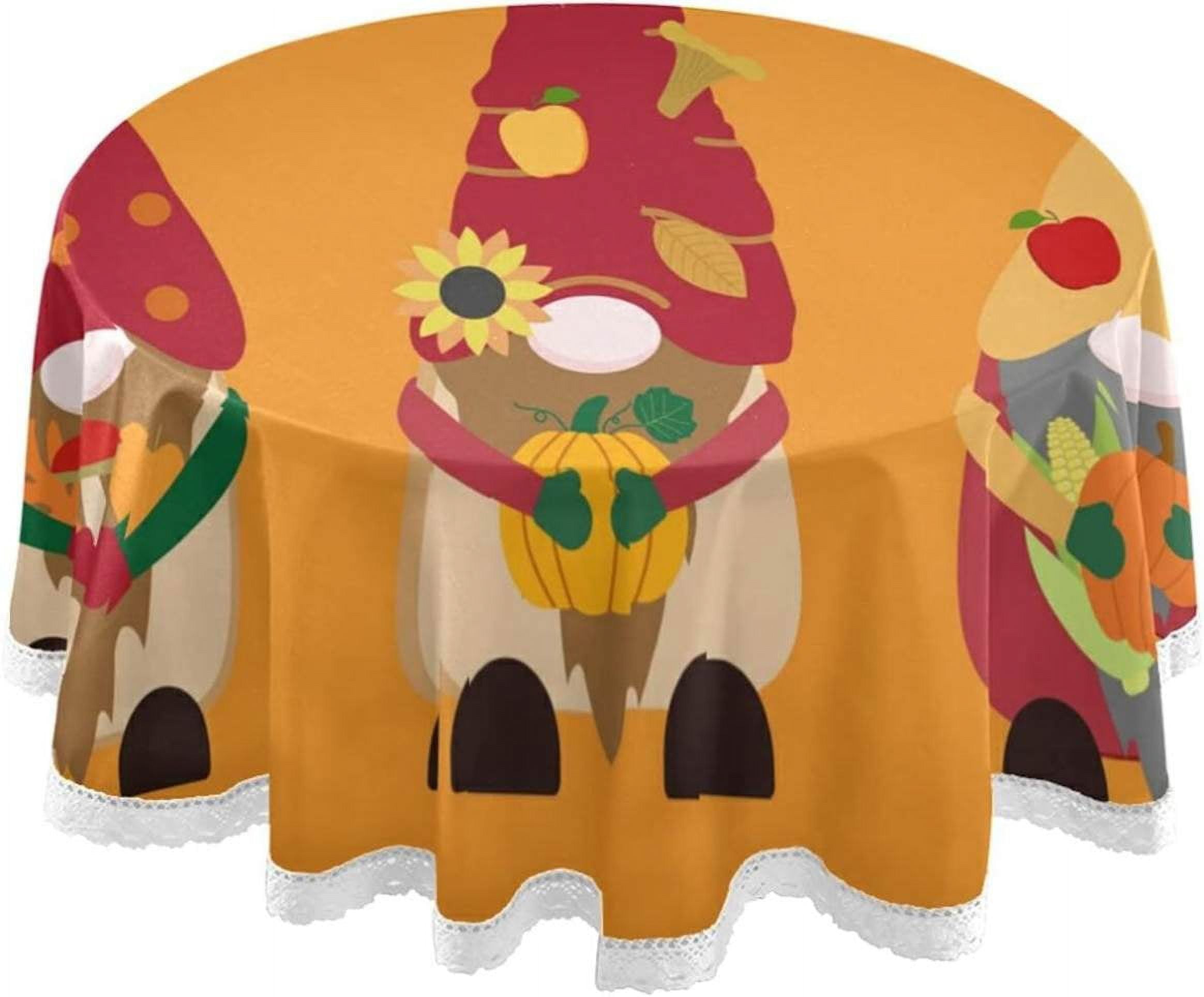 Coolnut Thanksgiving Day Tablecloth 60", Thanksgiving Traditional Elf ...