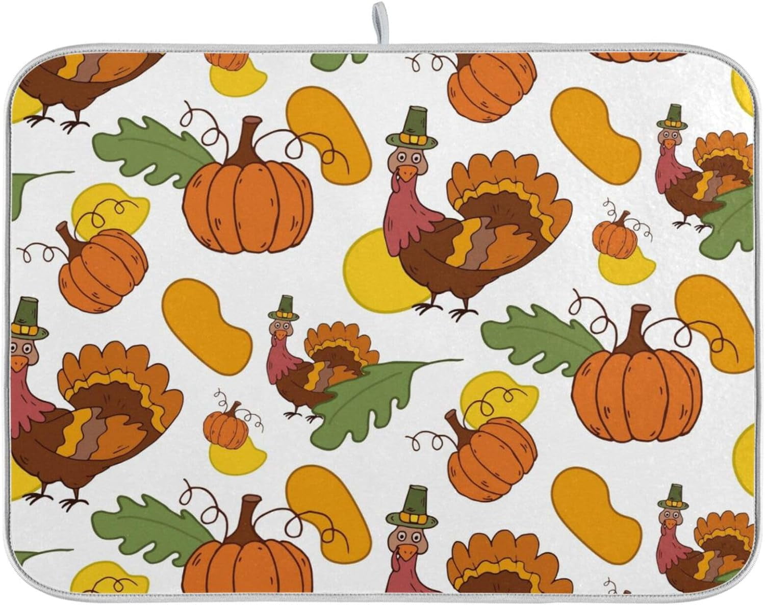 Coolnut Thanksgiving Turkey Dish Drying Mat Absorbent Reversible Drying ...