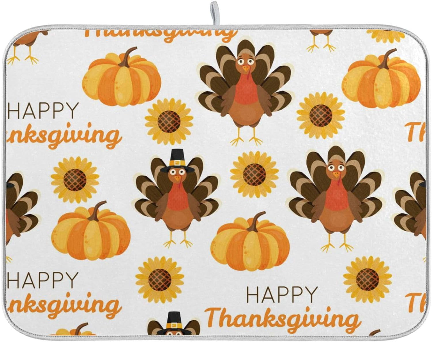 Coolnut Thanksgiving Turkey Dish Drying Mat Absorbent Reversible Drying ...