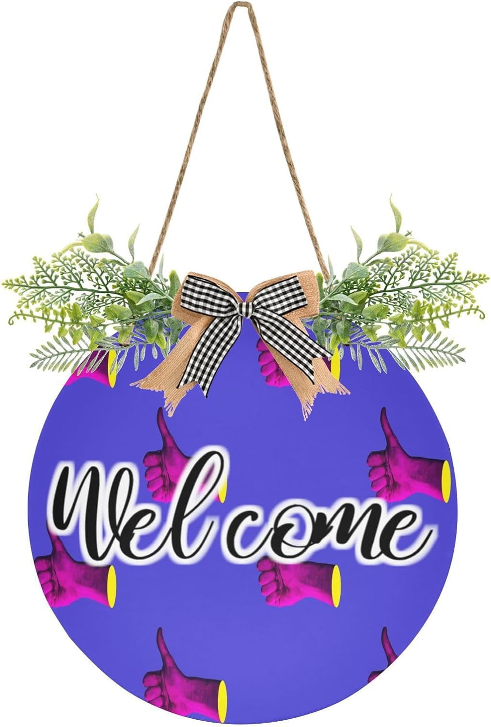 Coolnut Thumb Front Door Round, Hanging Welcome Sign, Front Door for ...