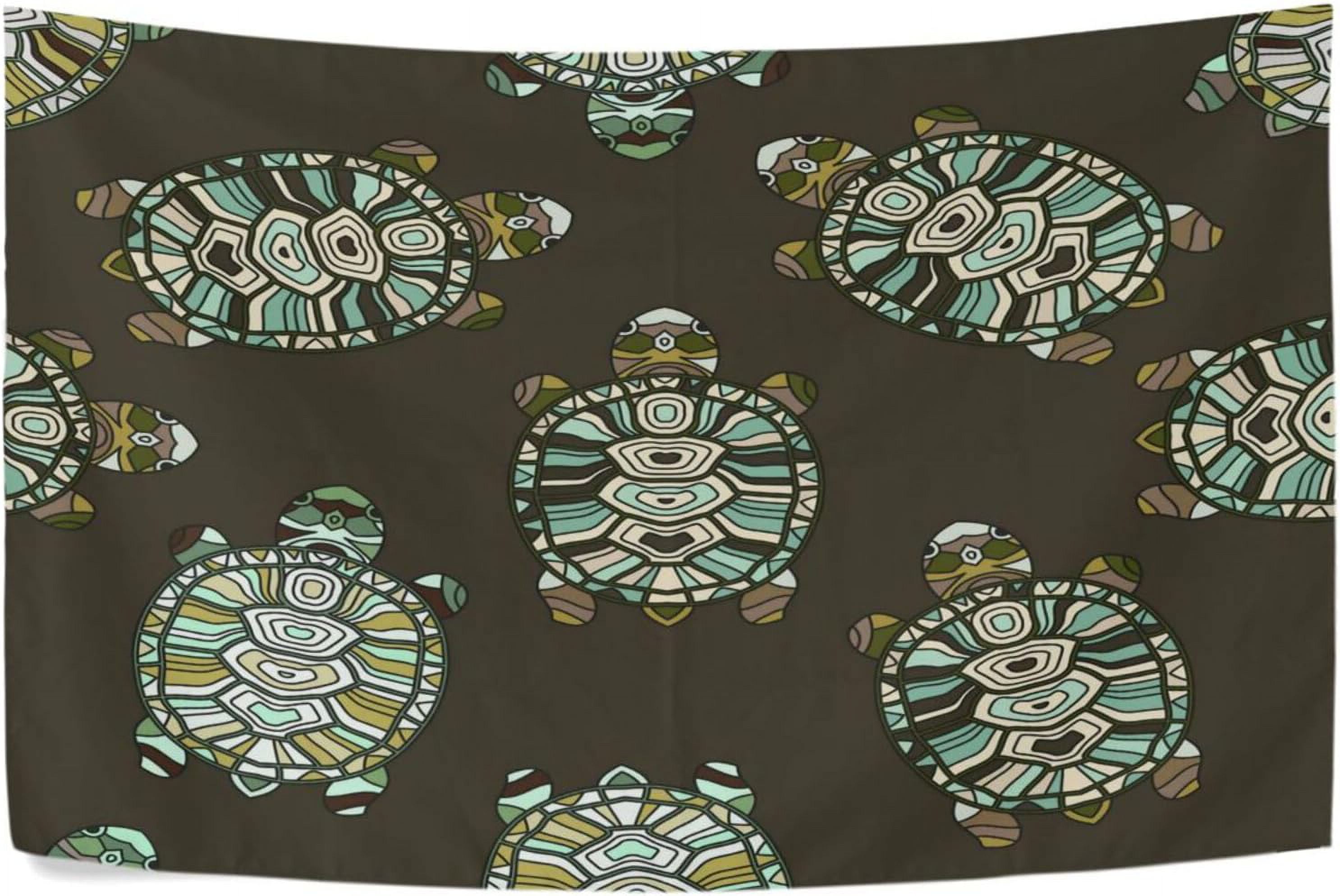 Coolnut Tortoise Cartoon Black Tapestry Aesthetic Tapestry Wall Hanging ...
