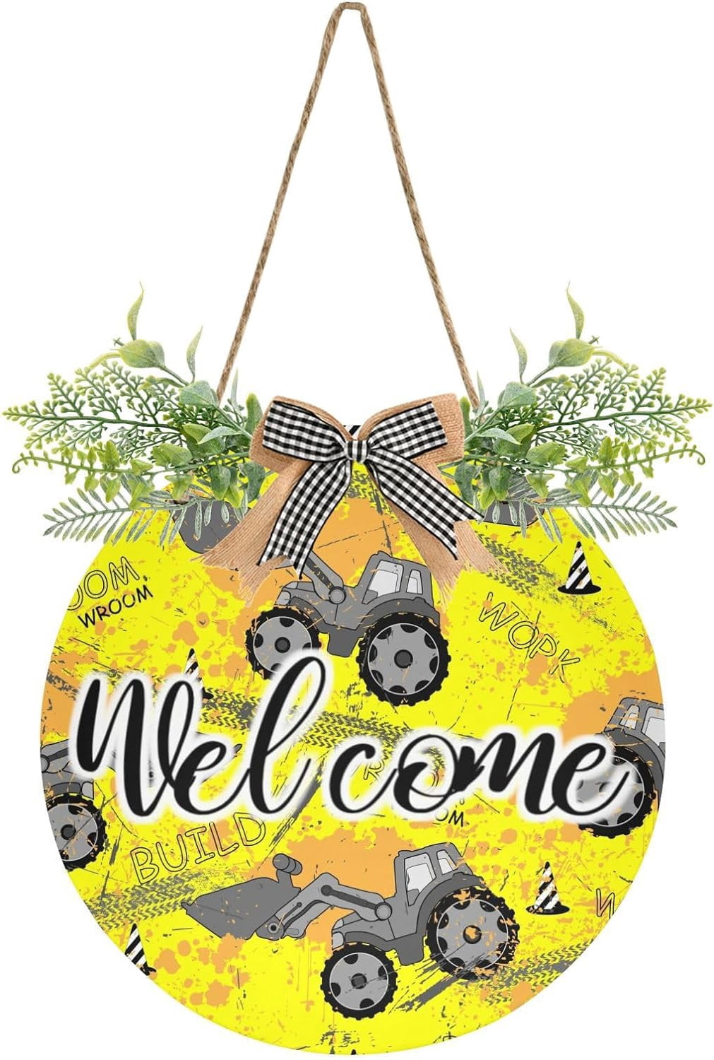 Coolnut Tractor Front Door Round, Hanging Welcome Sign, Front Door for ...