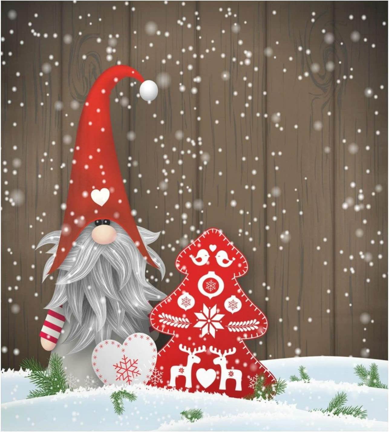 Coolnut Traditional Gnome Santa Claus Wood Pattern Dishwasher Magnet ...