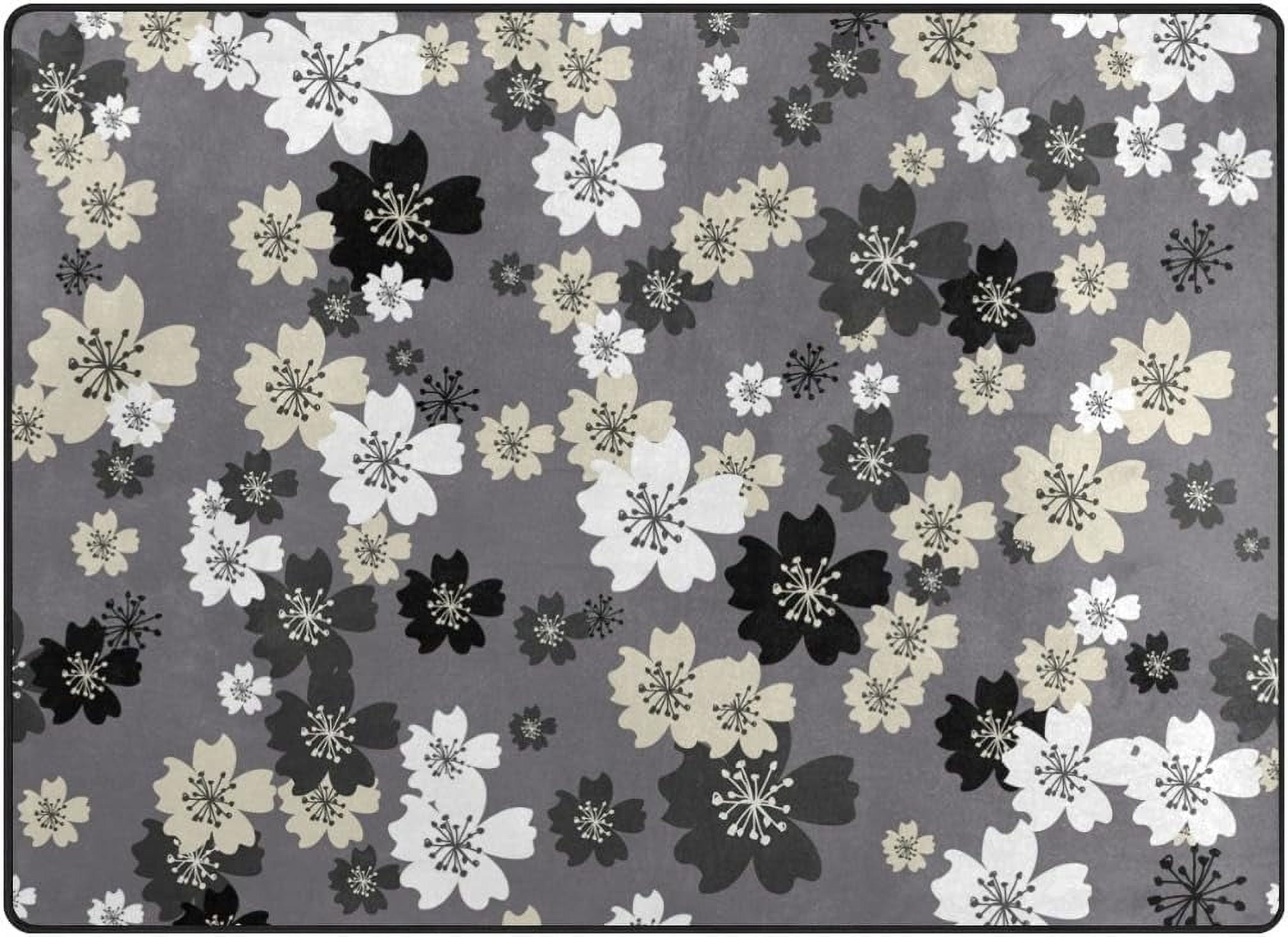 Coolnut Trendy Seamless Floral Area Rug Pad - 80 x 58 inch - 100% Light ...