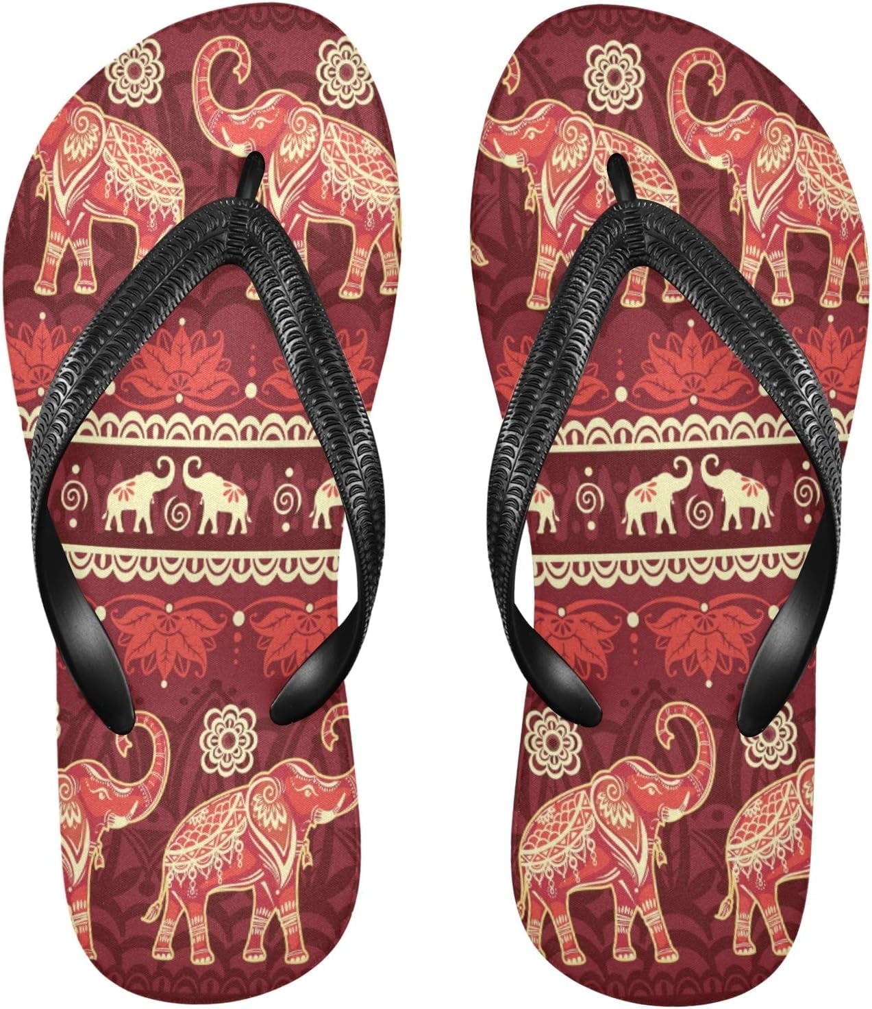Coolnut Tribal Elephant Flip Flop Comfortable Thong Style Flip Flops ...