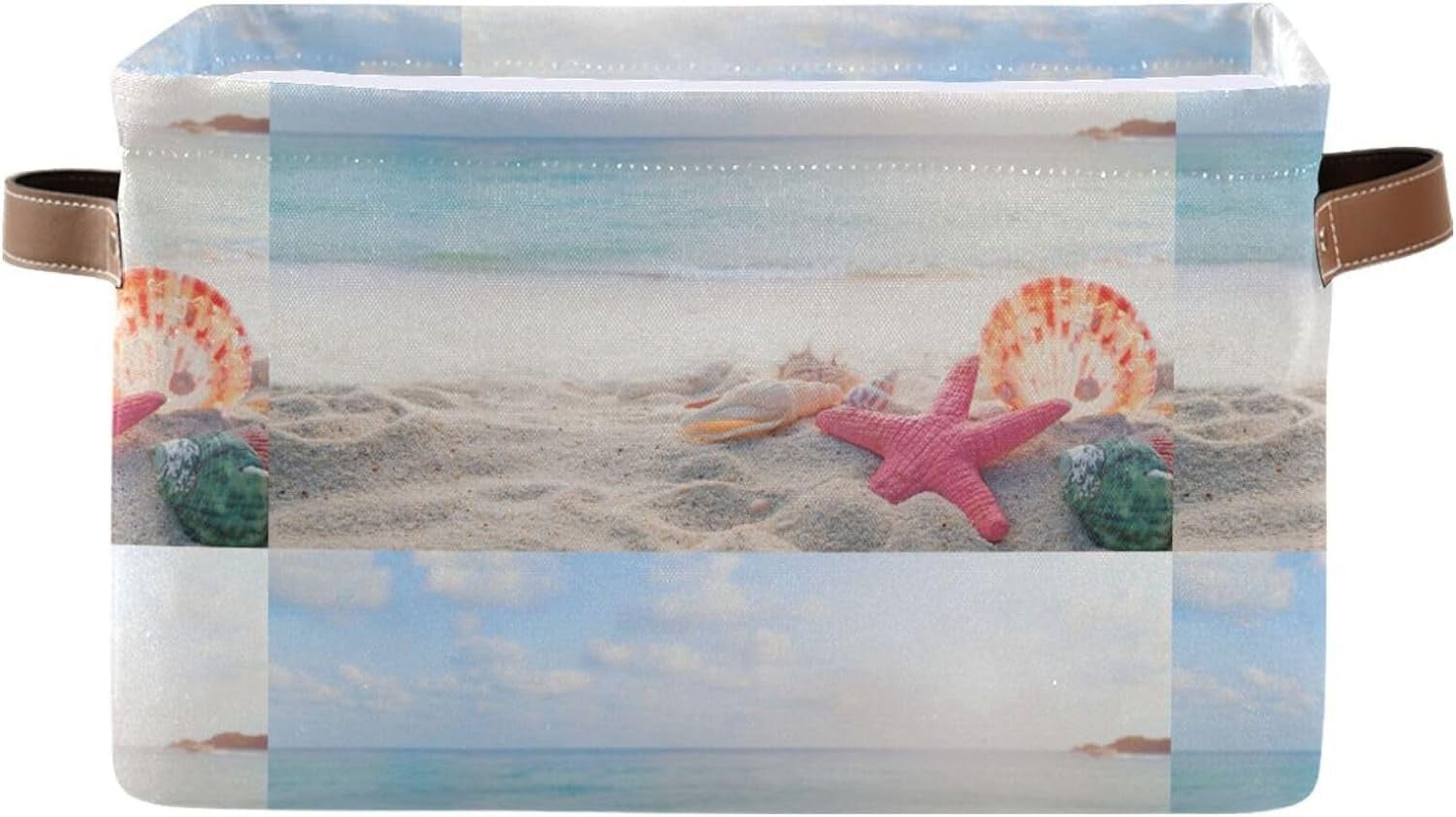 Coolnut Tropical Beach Foldable Canvas Storage Bin, Sturdy Fabric ...