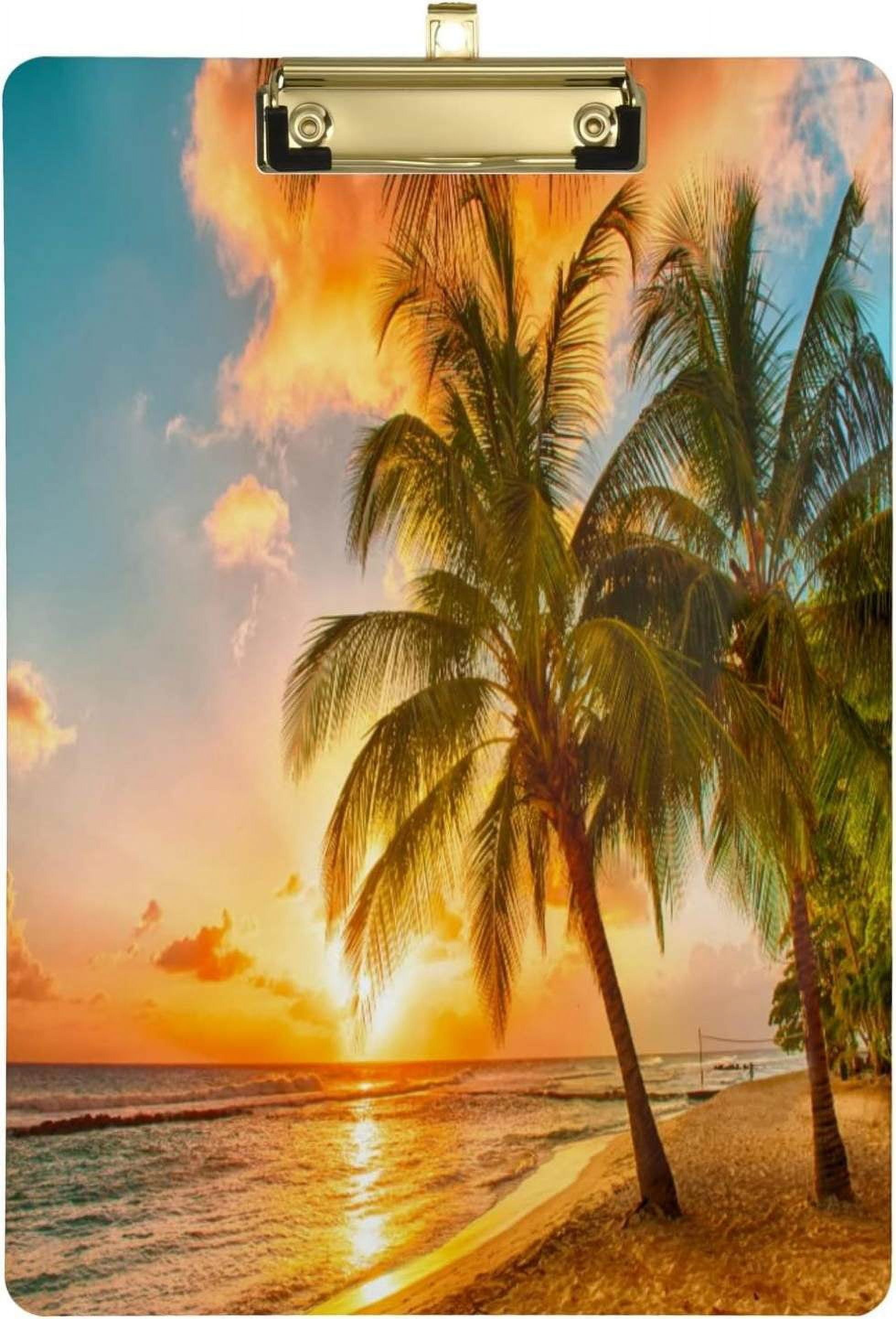 Coolnut Tropical Beautiful Sunset 12.5"x9" Clipboard, Acrylic Fashion ...