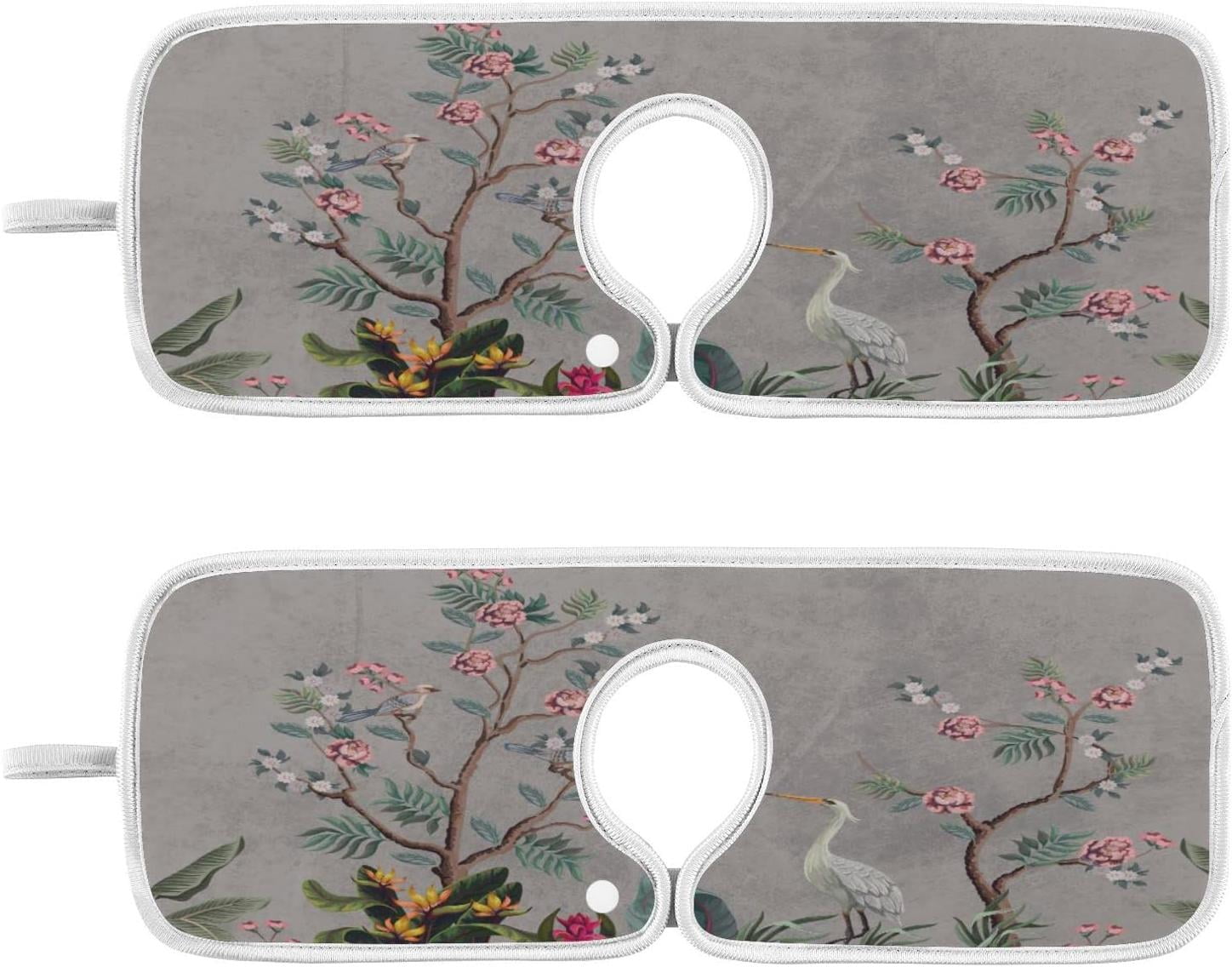 Coolnut Tropical Flower Leaf Sink Splash Guard for Faucet 2 Packs ...