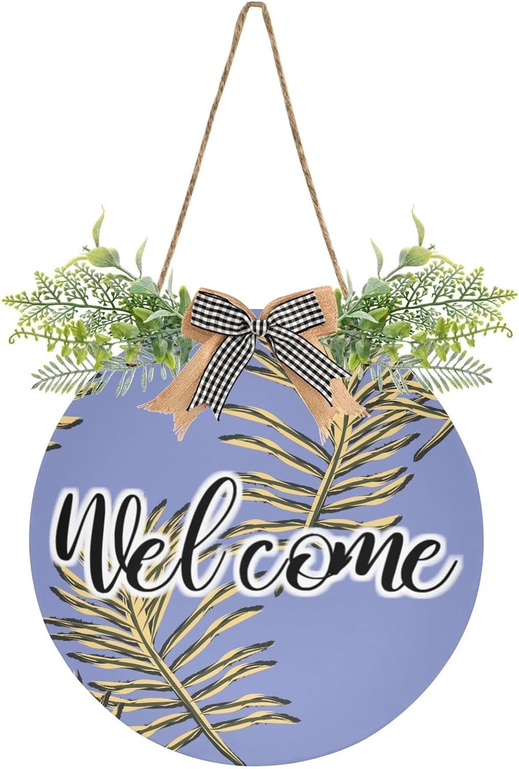 Coolnut Tropical Leaf Front Door Round, Hanging Welcome Sign, Front ...