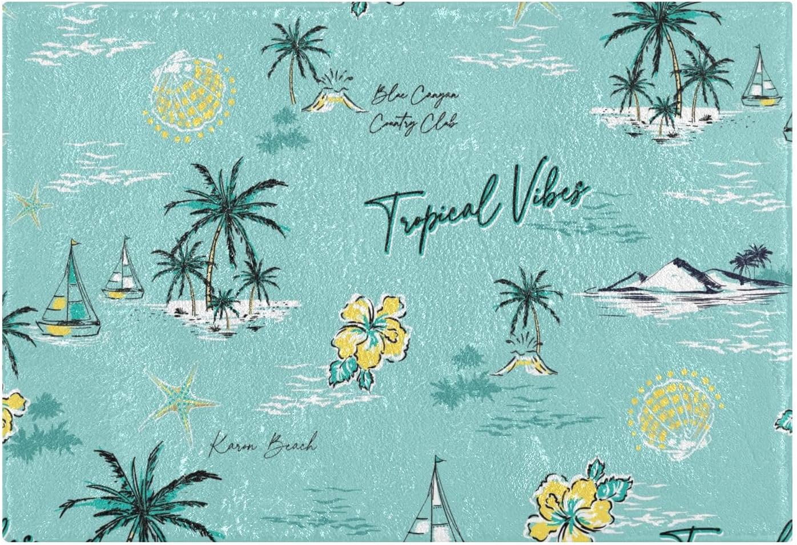 Coolnut Tropical Leaf Hawaiian (2) Bathroom Rug Rectangular Bath Mat ...