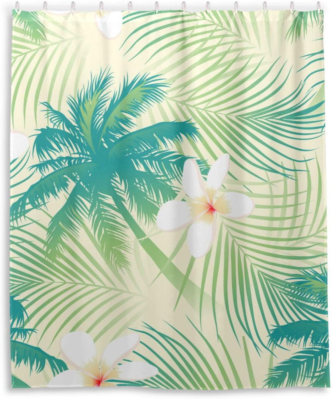 Coolnut Tropical Palm Tree Bathroom Waterproof Shower Curtain Set ...