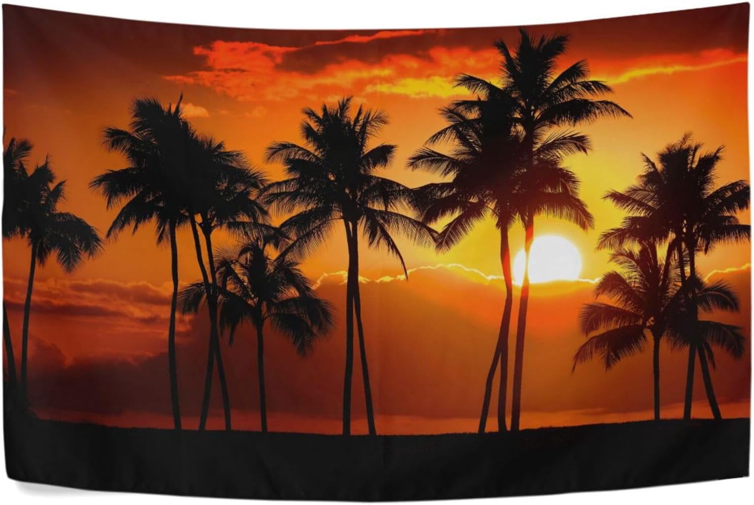 Coolnut Tropical Palm Trees Sunset Tapestry Aesthetic Tapestry Wall ...