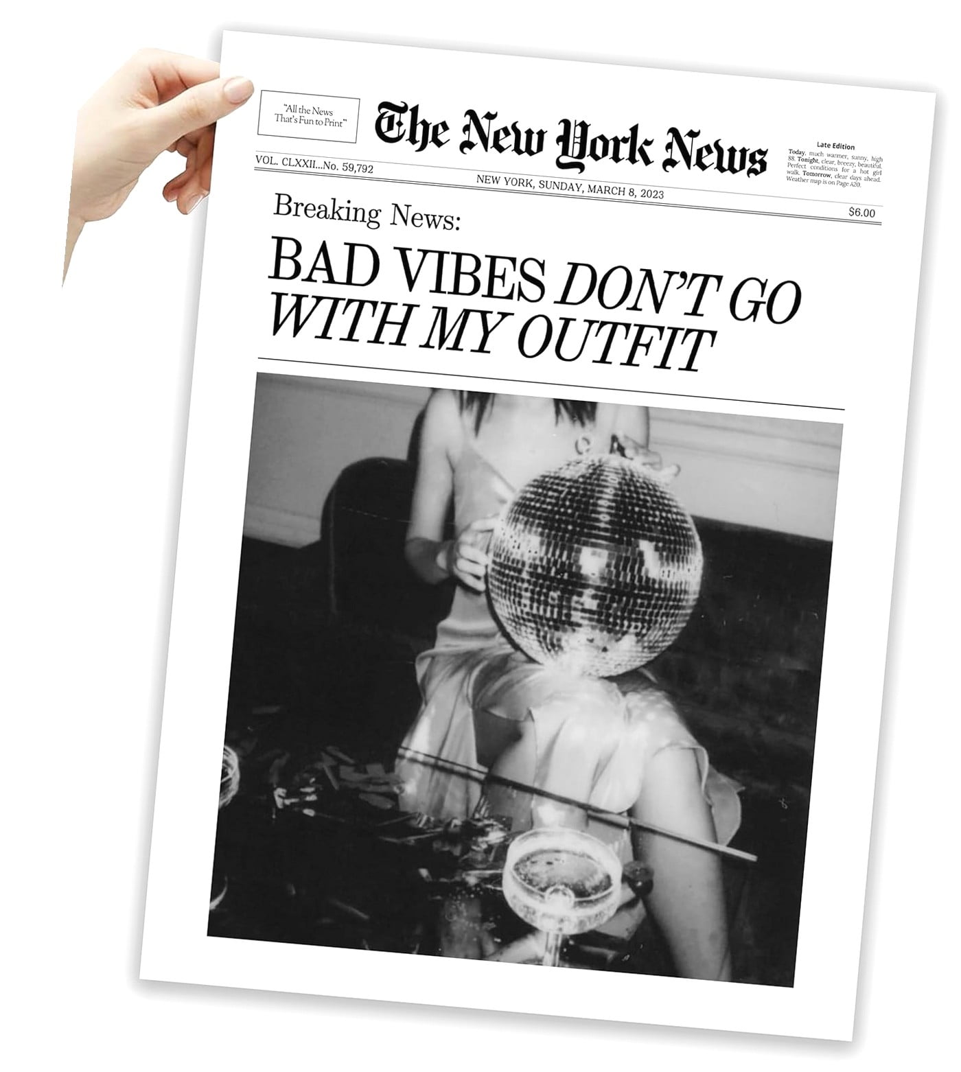 Coolnut Unframed Trendy Newspaper Magazine Wall , 12x16 in Bad Vibes ...