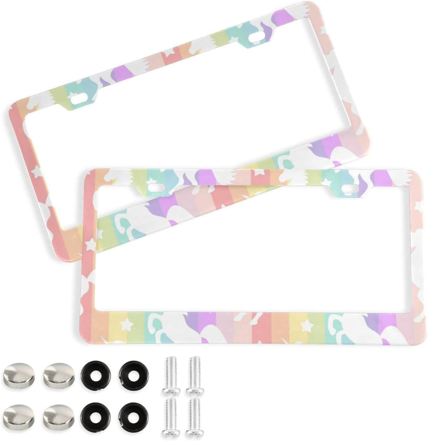 Coolnut Unicorn License Plate Frames 2pcs, Aluminum Universal Car ...
