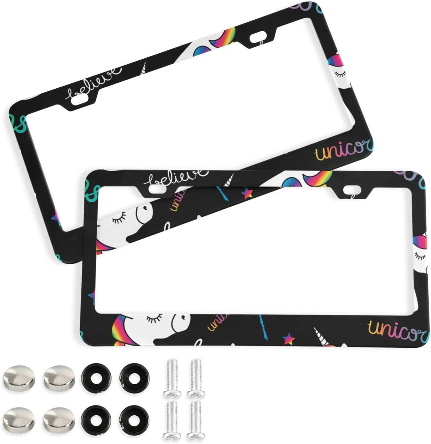 Coolnut Unicorn License Plate Frames 2pcs, Aluminum Universal Car ...