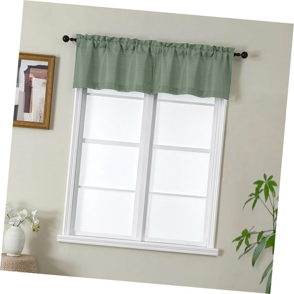 Coolnut Valance Curtains for Kitchen, Light Filtering Faux Linen ...
