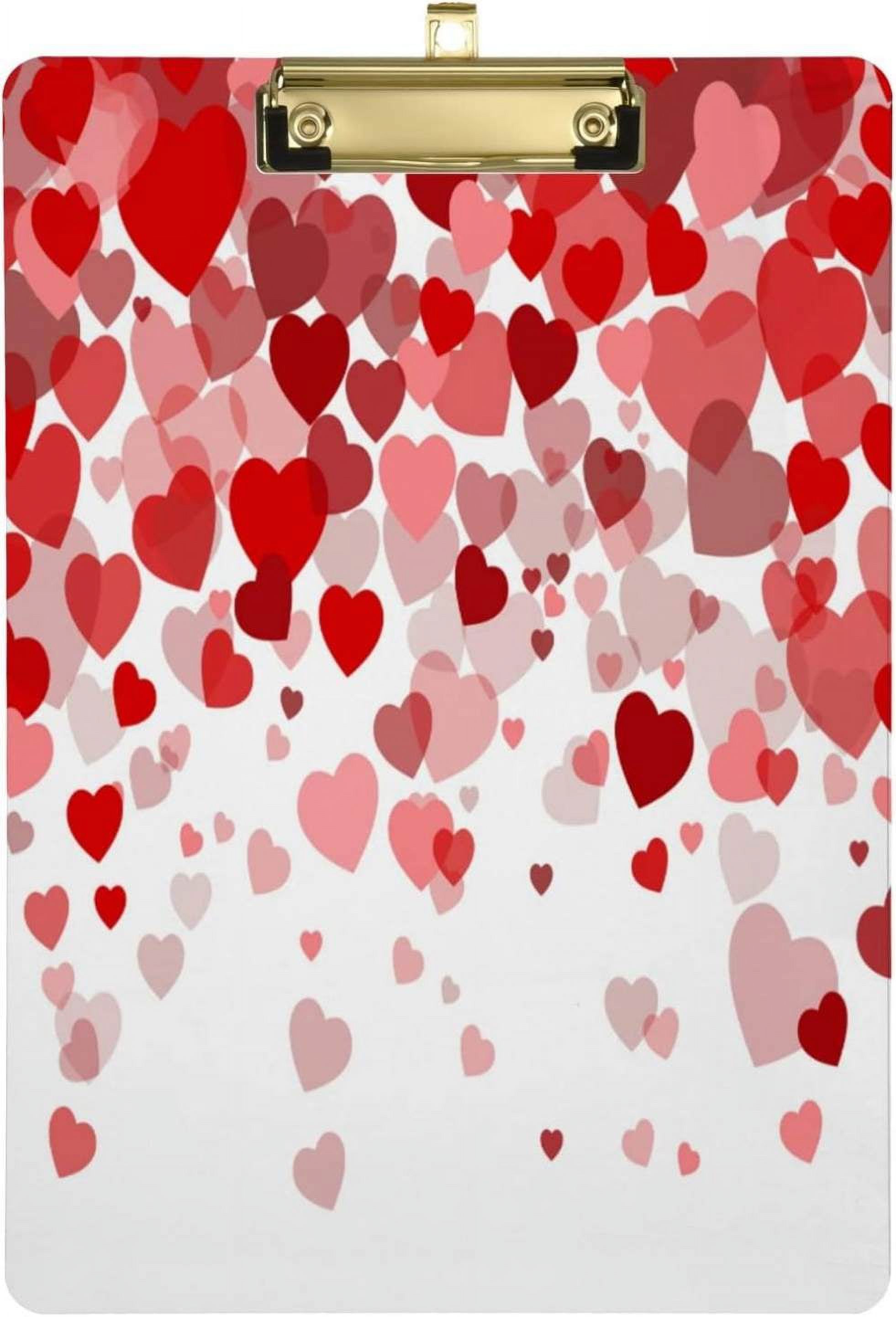 Coolnut Valentine's Day Red Heart 12.5"x9" Clipboard, Acrylic Fashion ...