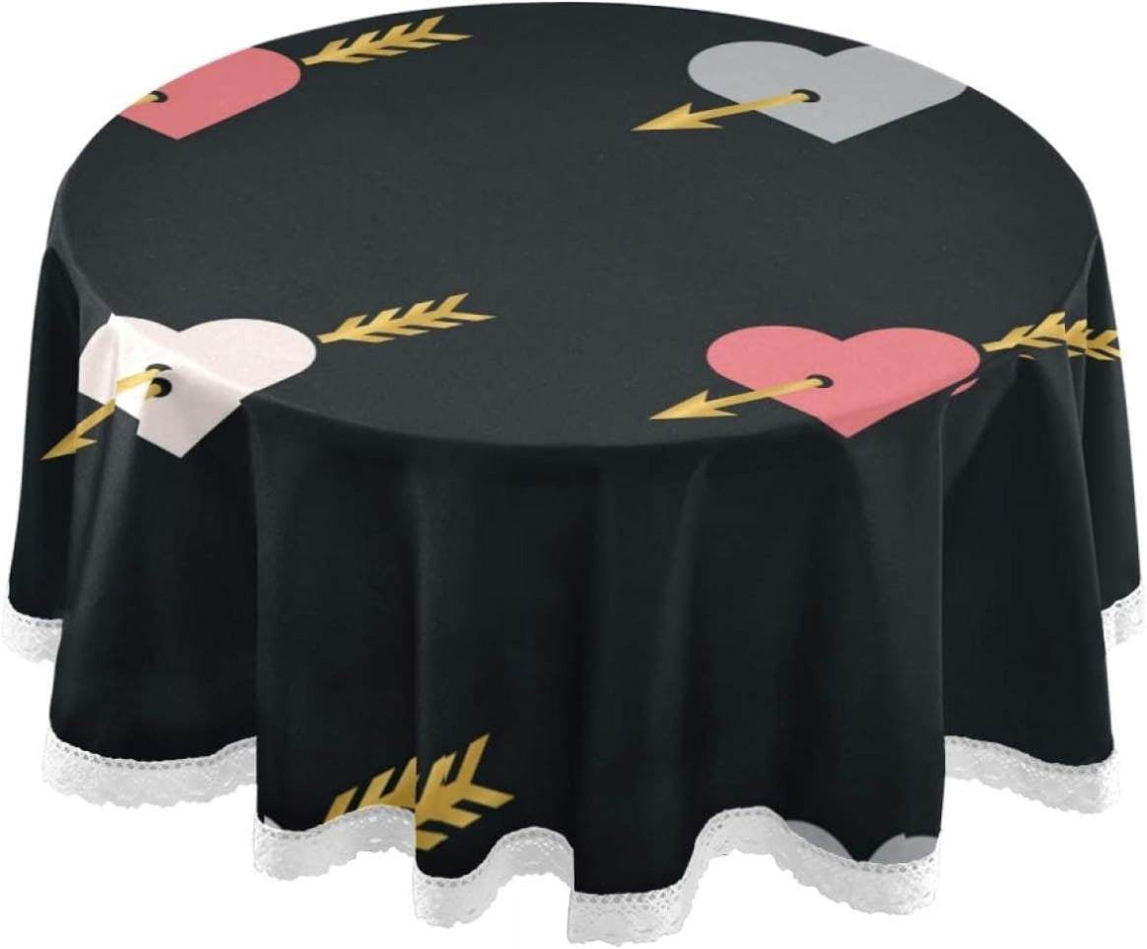Coolnut Valentine's Day Round Tablecloth 60 Inch,Cupid's Love Arrow ...