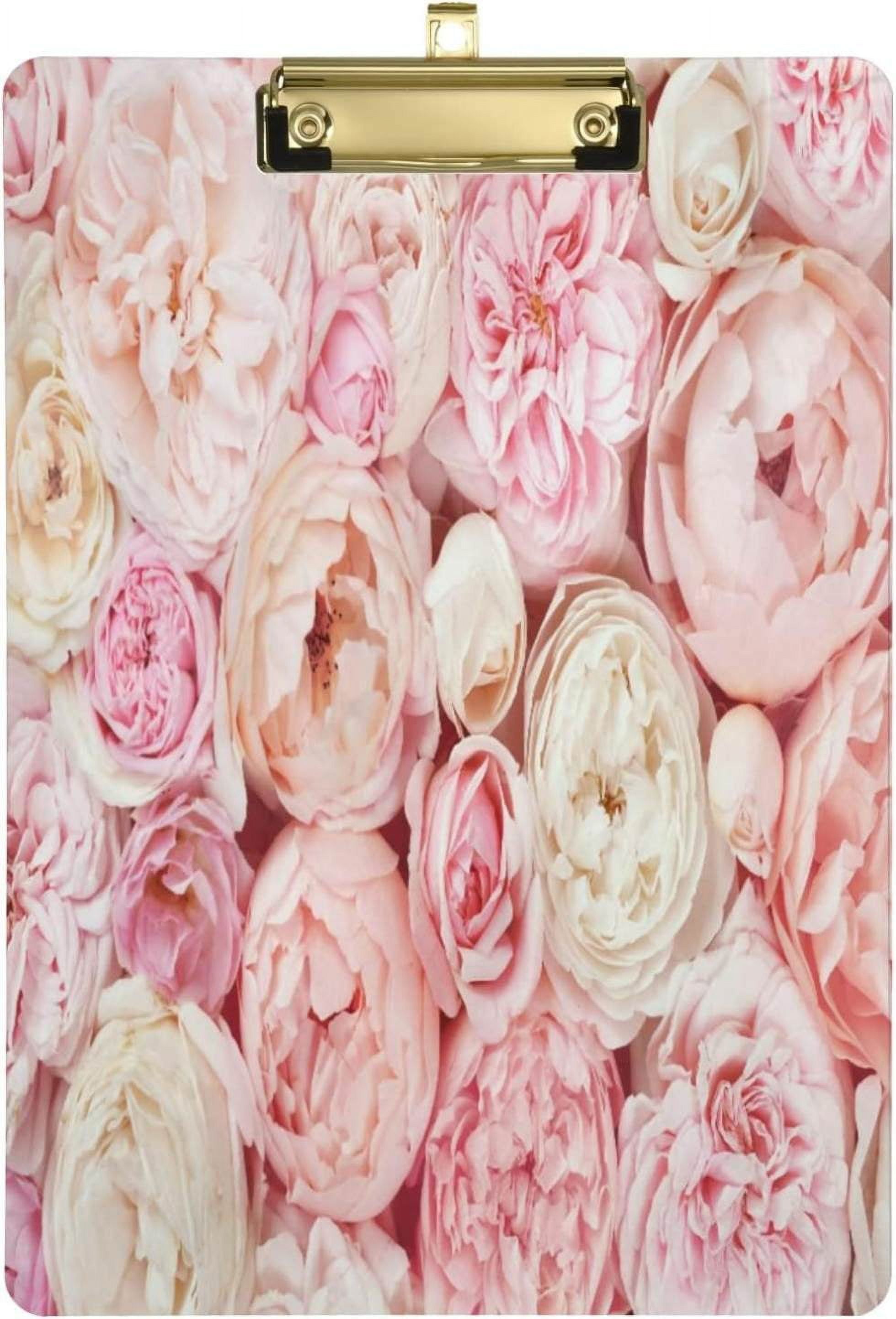 Coolnut Valentine's Pretty Pink Rose 12.5"x9" Clipboard, Acrylic ...