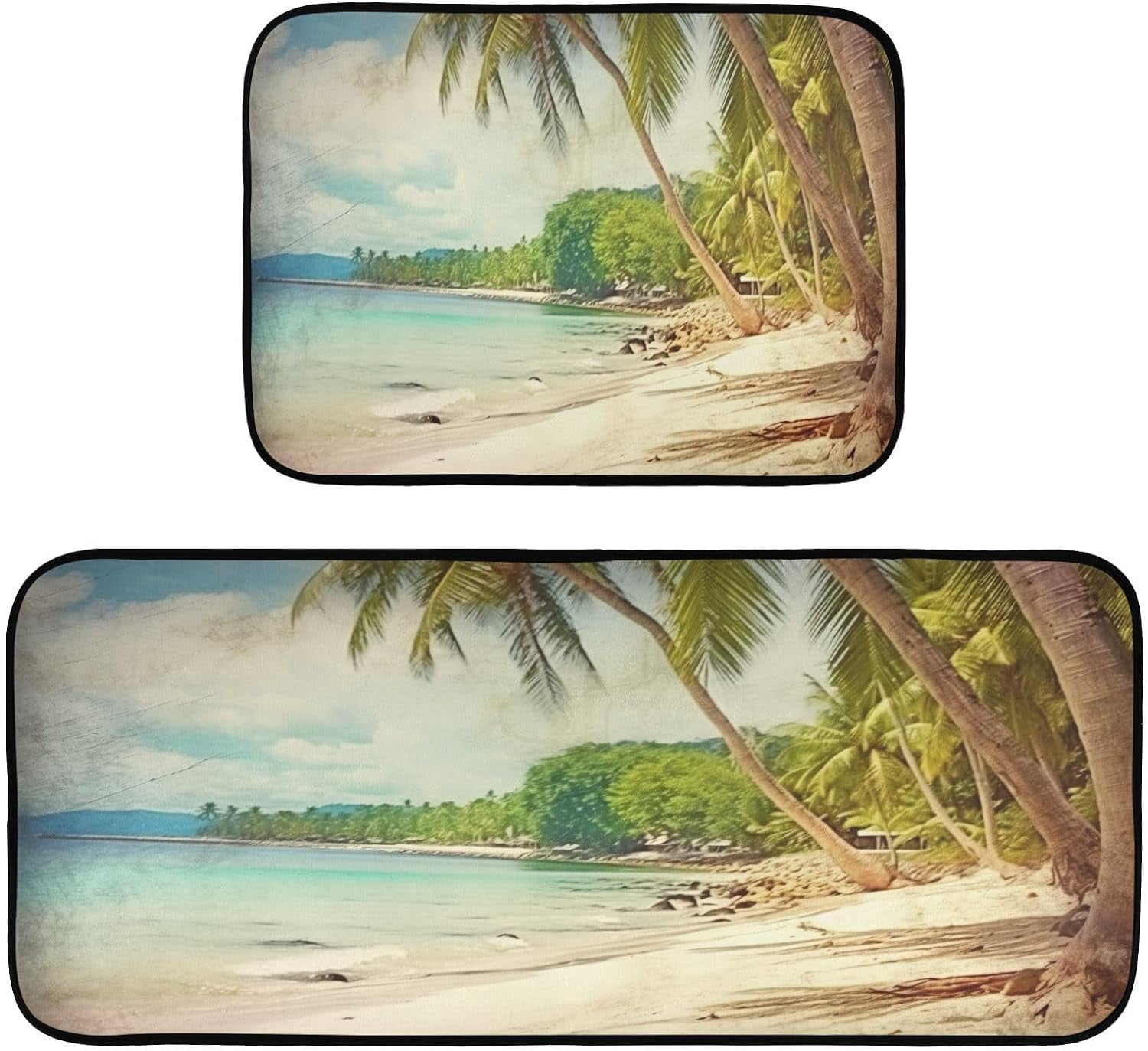Coolnut Vintage Palm Tree Kitchen Mat - Cushioned Anti Fatigue Kitchen ...
