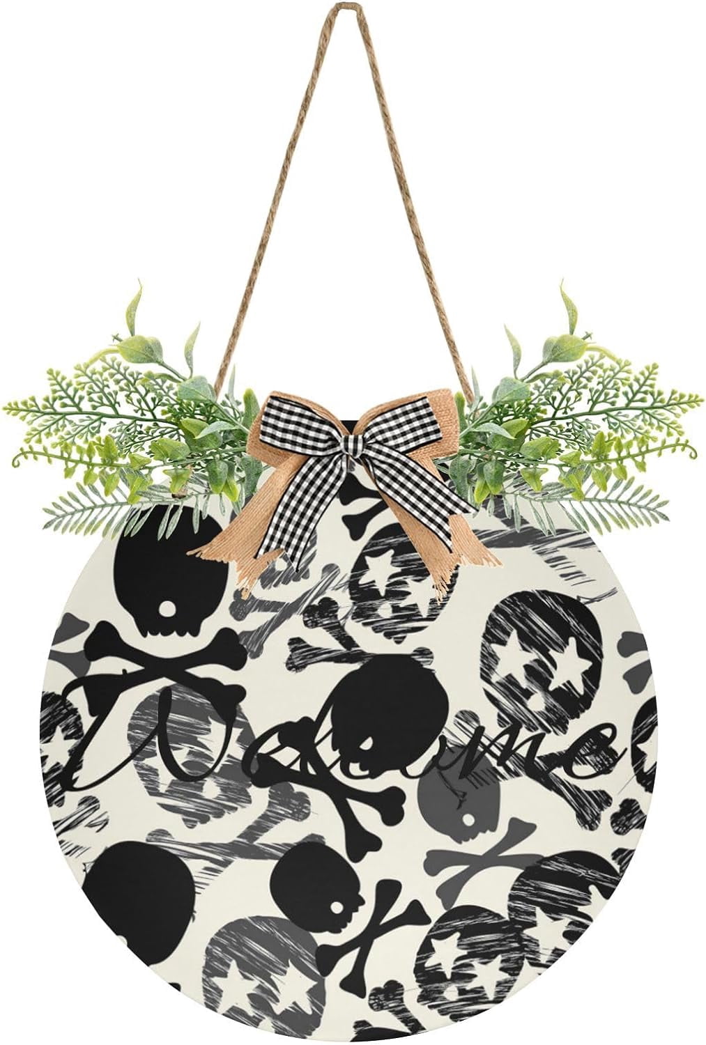 Coolnut Vintage Skull Bones Skeleton Welcome Sign Front Door Round Wall ...