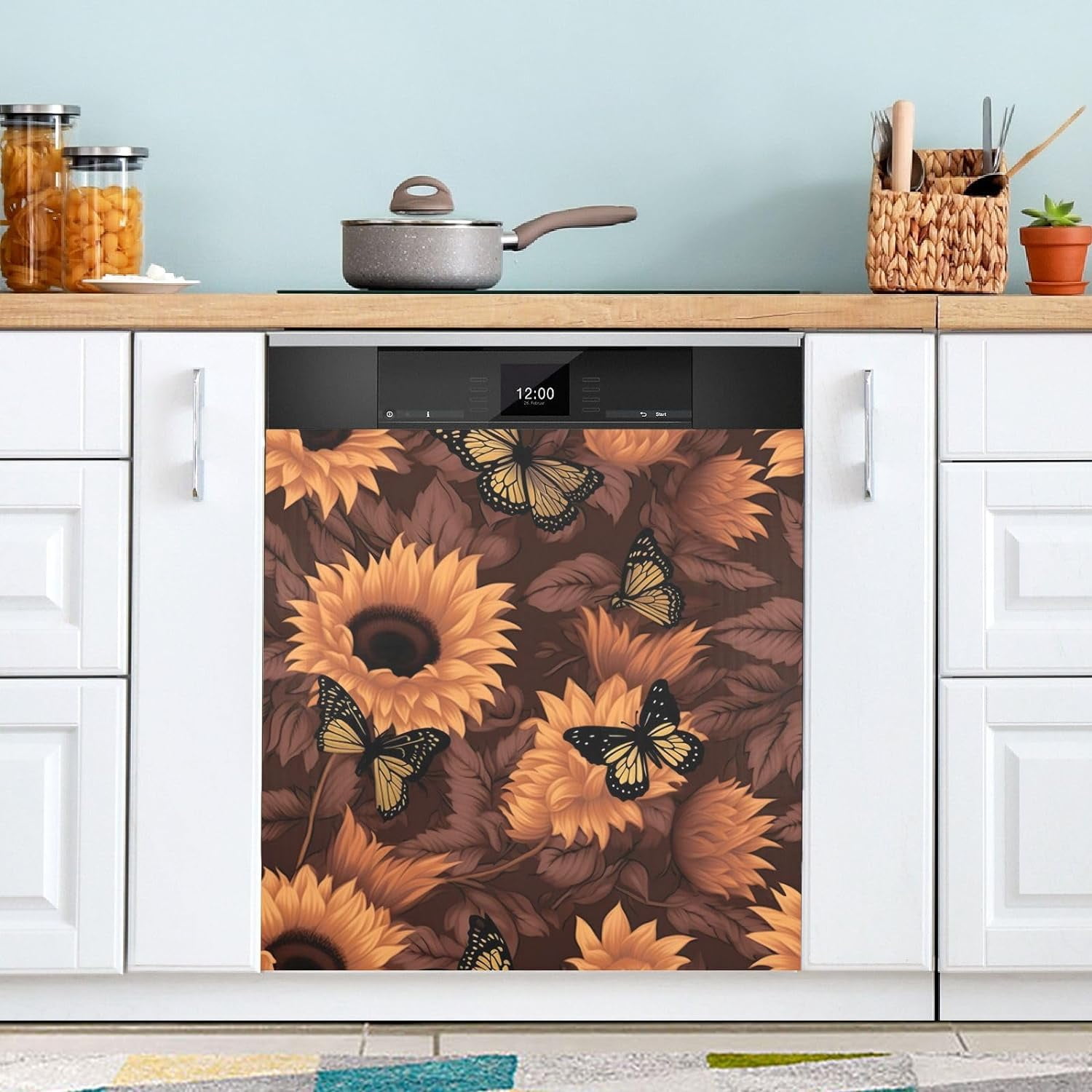 Coolnut Vintage Sunflowers Dishwasher Magnet Cover Magnetic Dish Washer ...