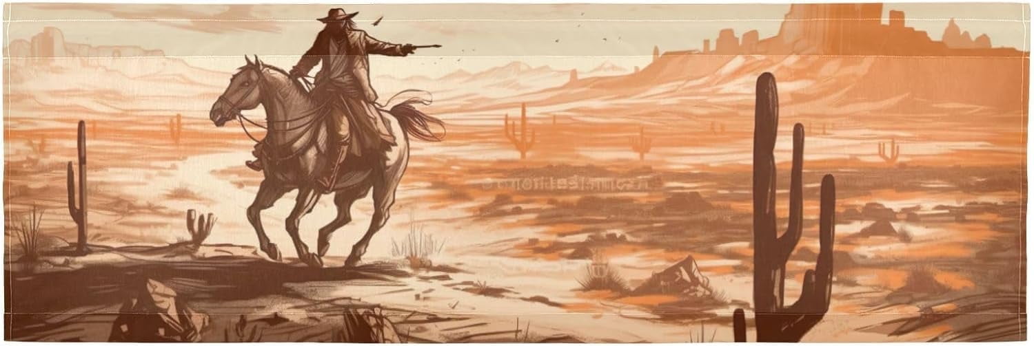 Coolnut Vintage Western Denim Curtain Valance for Windows, Rod Pocket ...