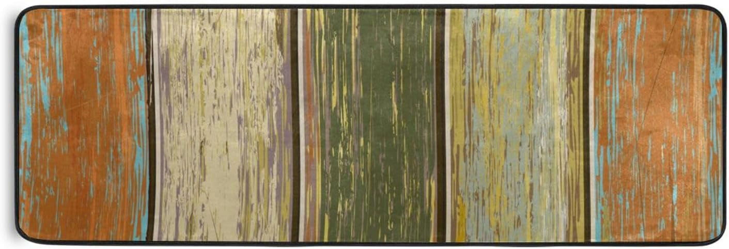 Coolnut Vintage Wood Grain Area Rug - 2' x 6' Washable Runner Rugs with ...