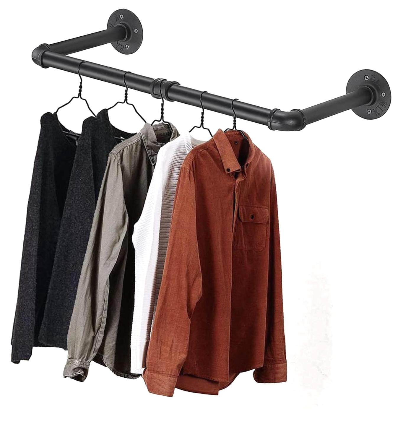 Coolnut Wall Mounted Clothes Rack - 36" Industrial Pipe Clothing ...