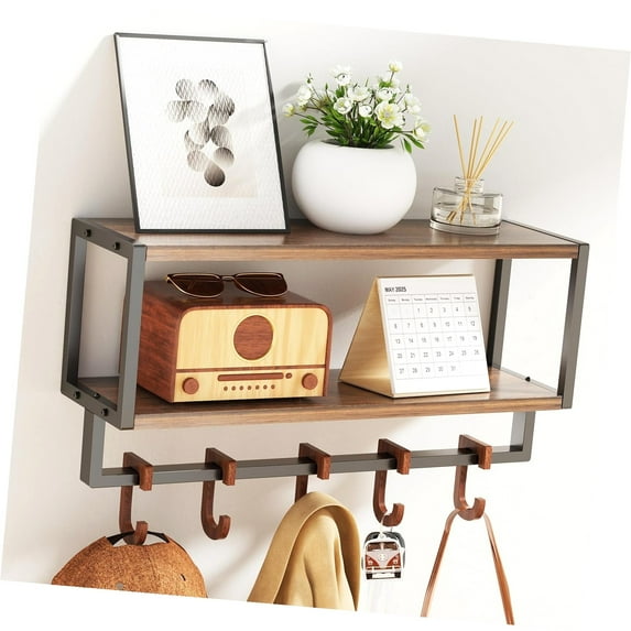 Coolnut Wall Organizer with , 2-Tier Wall Mount with Shelves for ...
