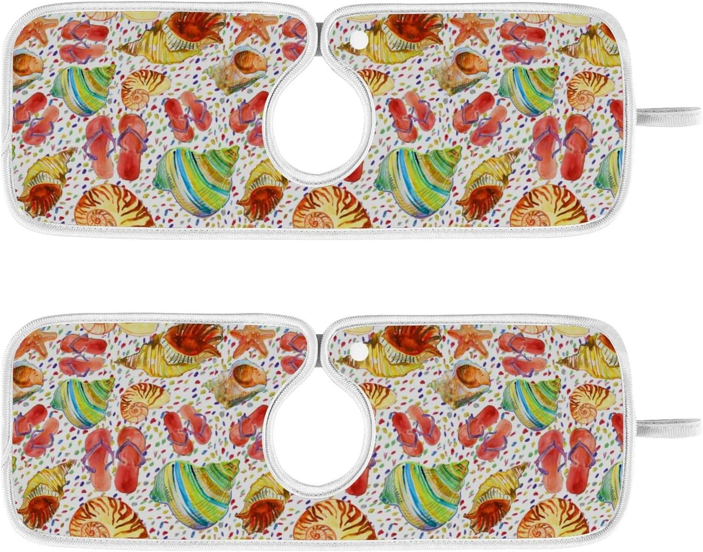 Coolnut Watercolor Beach Sink Splash Guard for Faucet 2 Packs Faucet ...