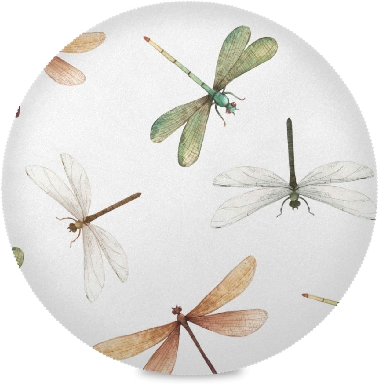 Coolnut Watercolor Dragonfly Colorful Insects Round Placemats Washable ...