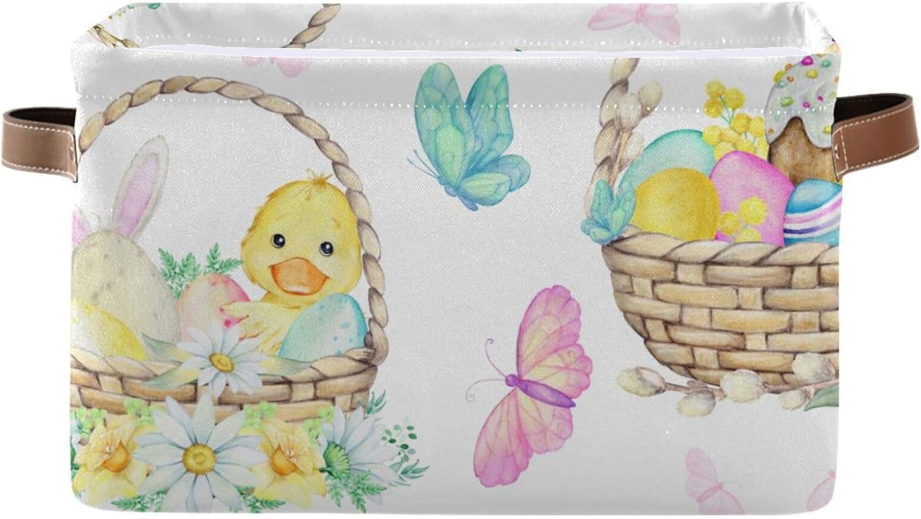 Coolnut Watercolor Easter Egg Storage Bins Foldable Canvas Fabric ...