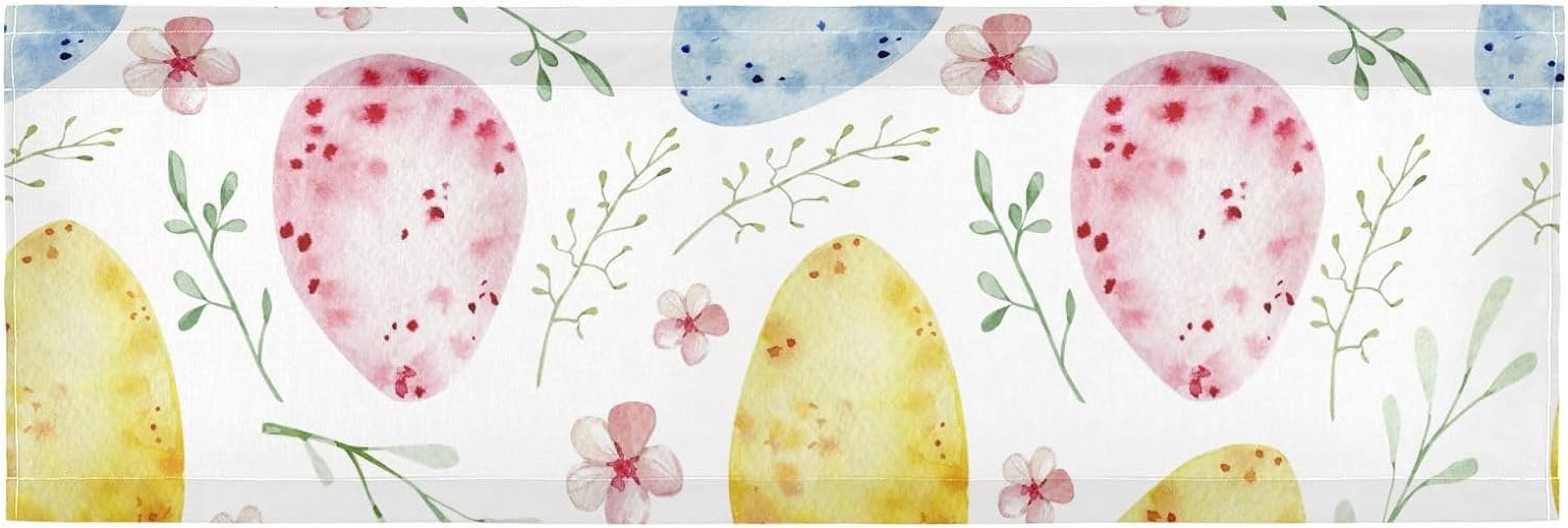 Coolnut Watercolor Easter Egg Valance Faux Linen Small Window Curtains ...
