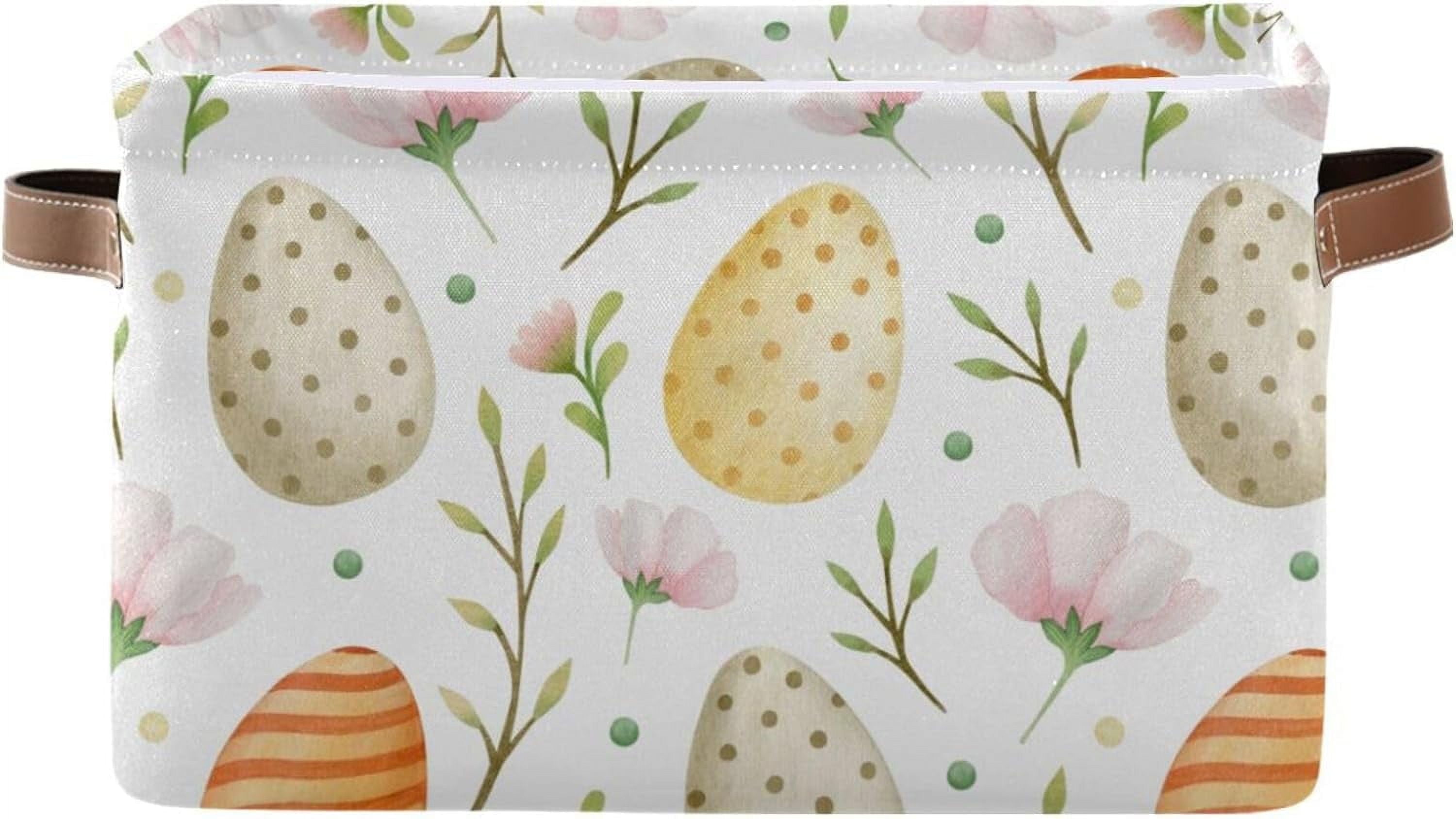 Coolnut Watercolor Easter Pattern Storage Bins Foldable Canvas Fabric ...