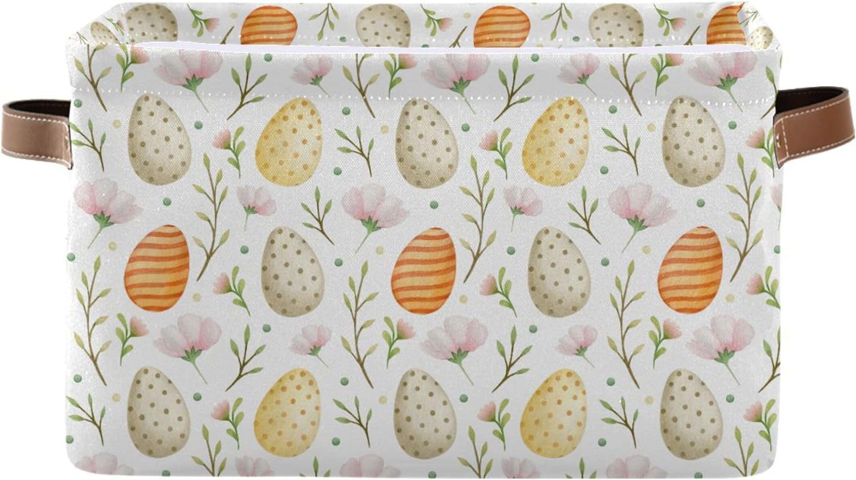 Coolnut Watercolor Easter Pattern Storage Cubes Organizer with Handles ...