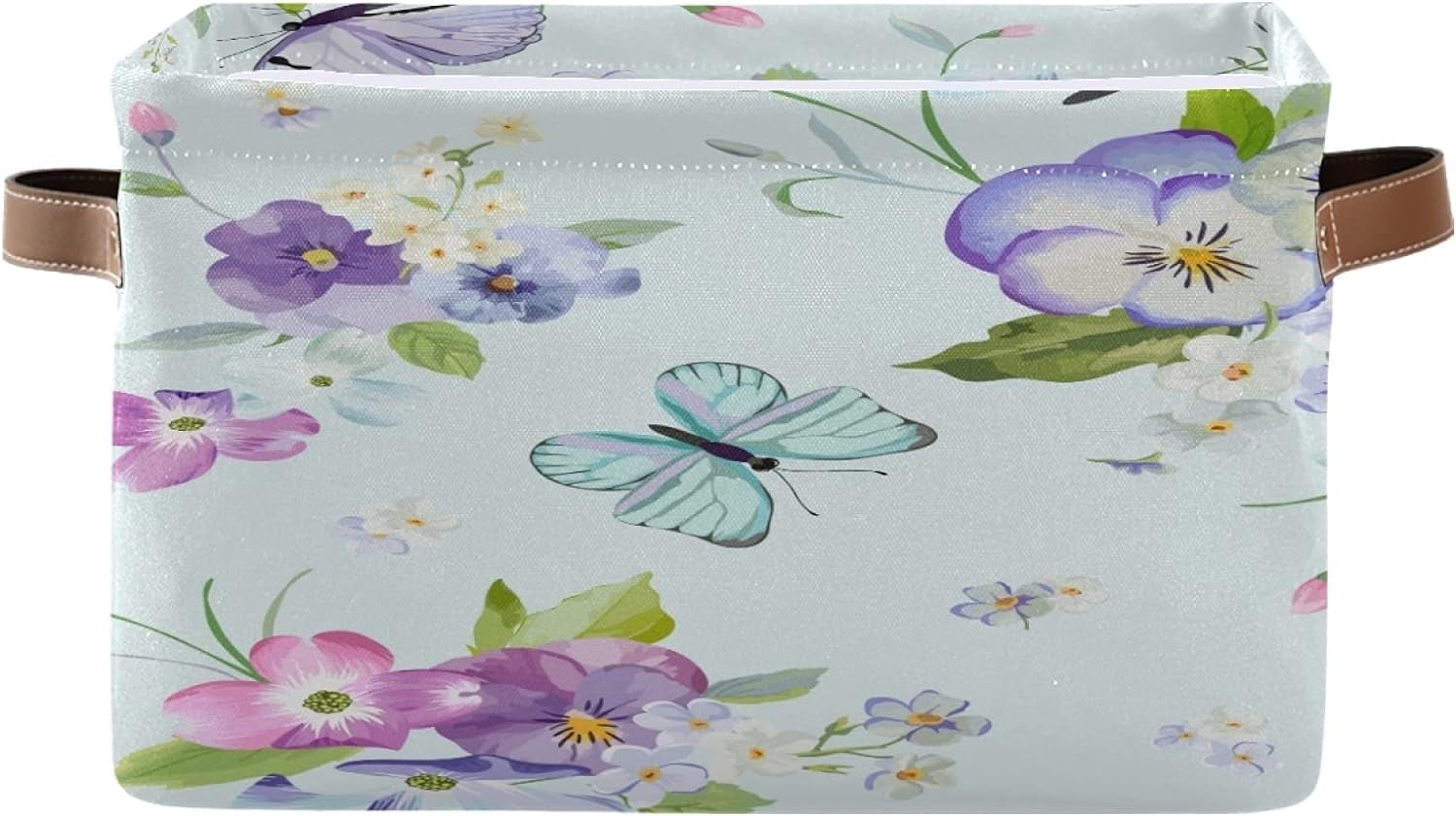 Coolnut Watercolor Flower Butterfly Storage Bin for Toy Storage Basket ...