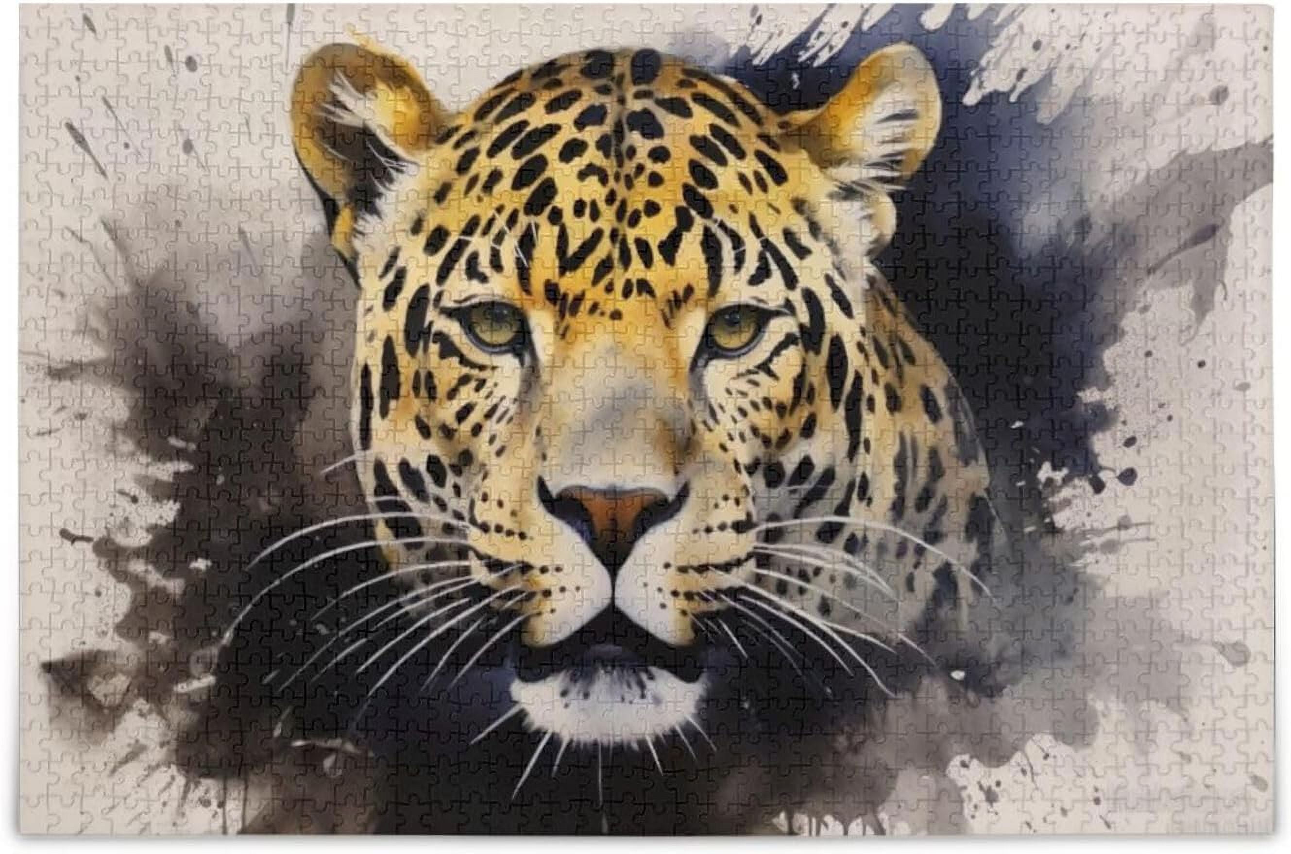 Coolnut Watercolor Jaguar Puzzle 1000 Pieces - Wooden Jigsaw Puzzles ...