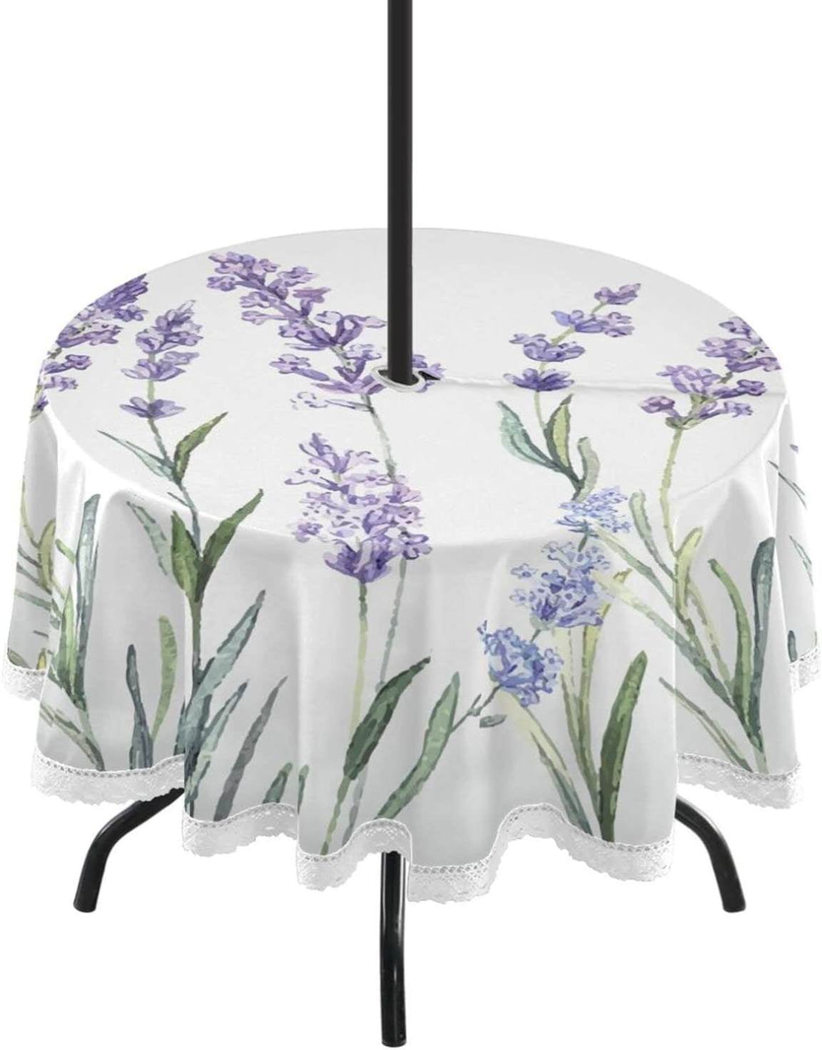 Coolnut Watercolor Lavender Round Table Cloth, Heat Resistant Table ...