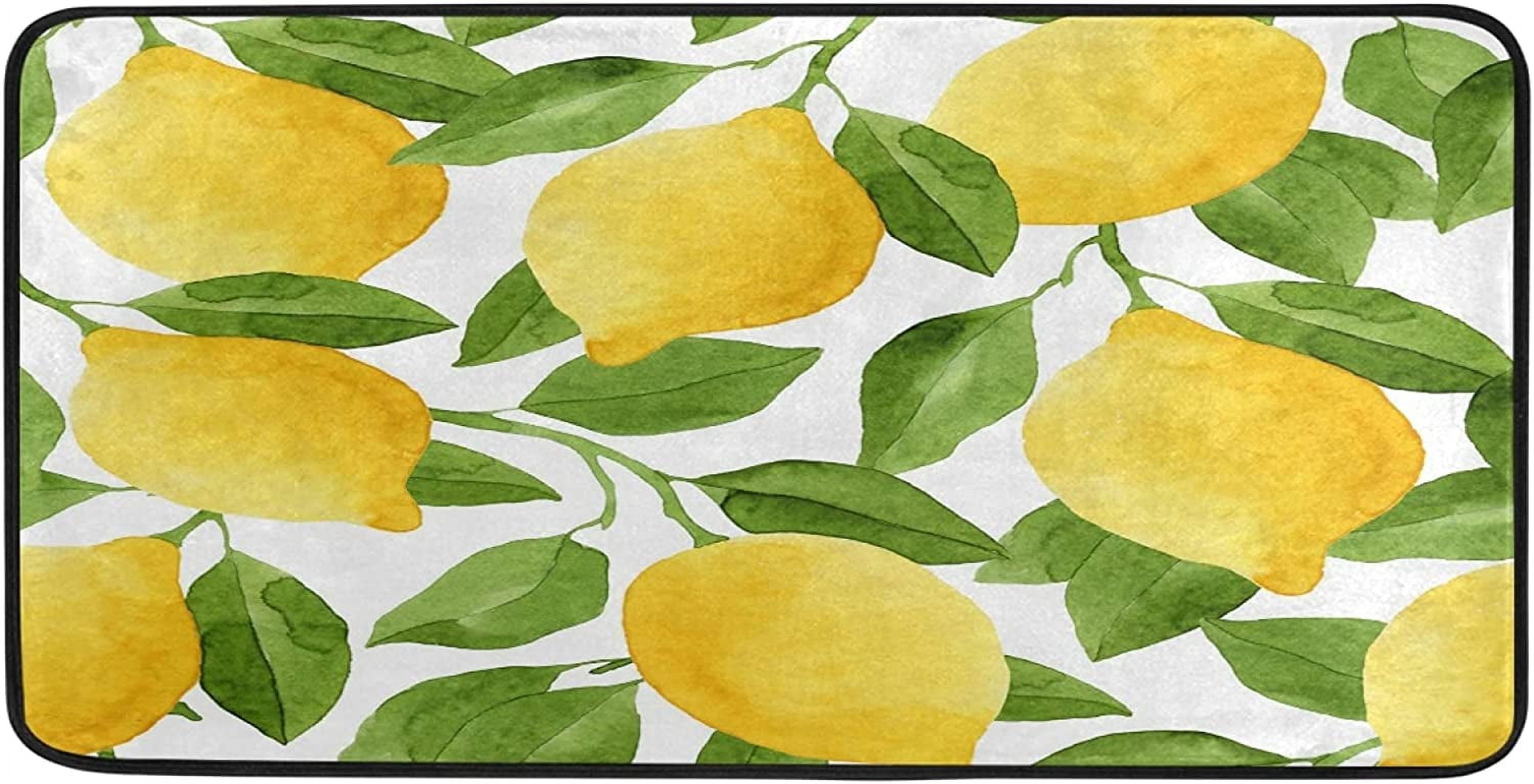 Coolnut Watercolor Lemons Kitchen Mats, Anti Fatigue Standing Mat for ...