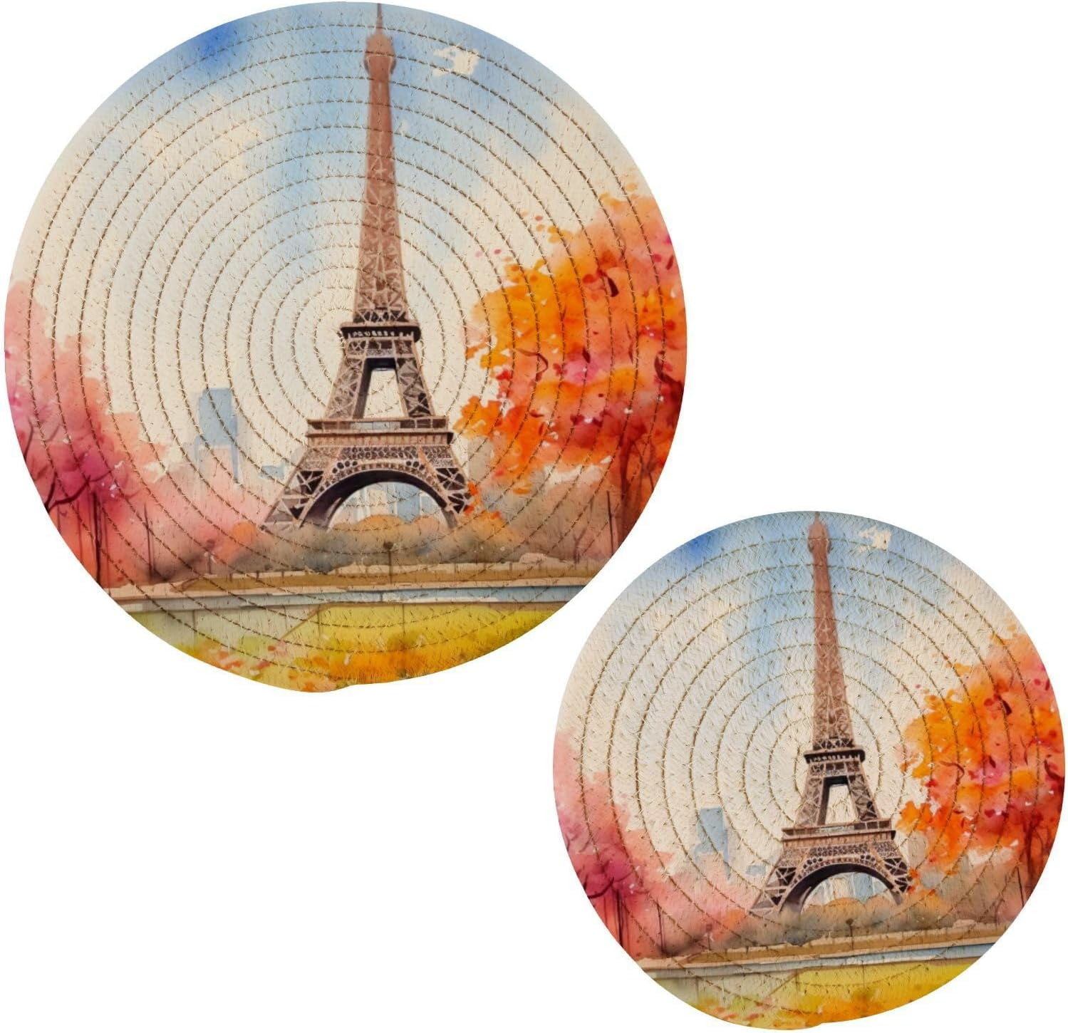 Coolnut Watercolor Painting French Trivets Pot Holders Set of 2 ...