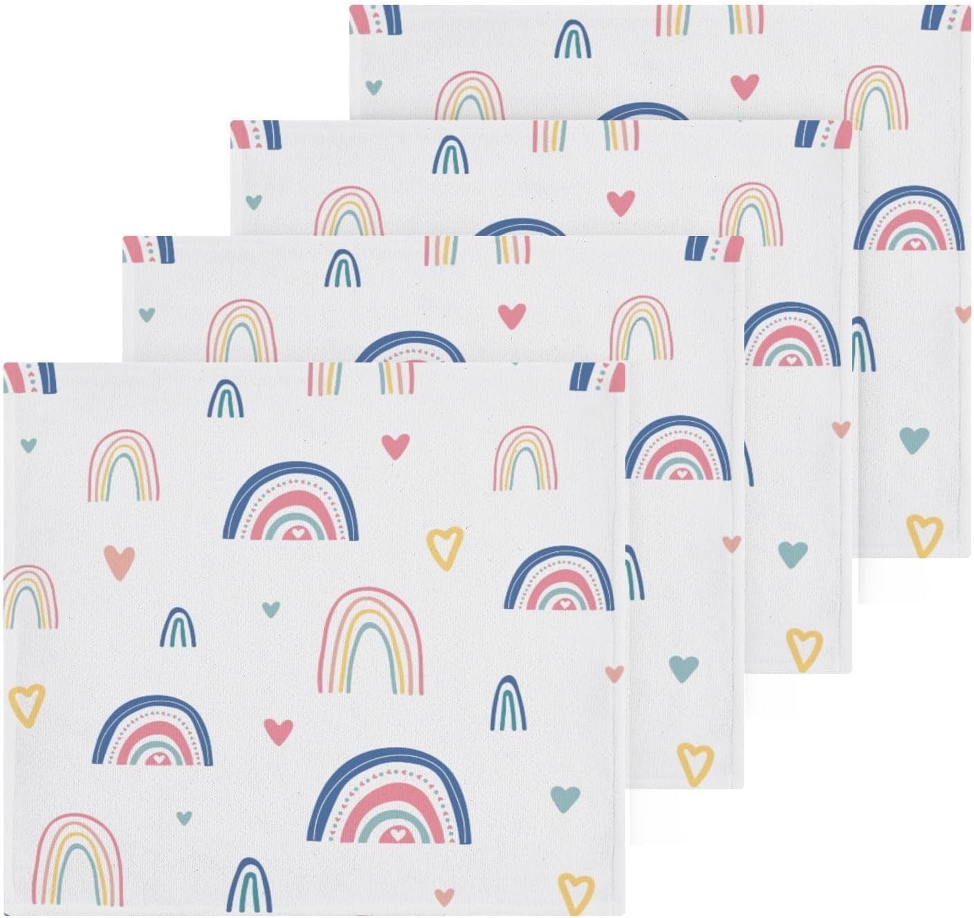 Coolnut Watercolor Rainbow Washcloths Towels, Highly Absorbent and Soft ...