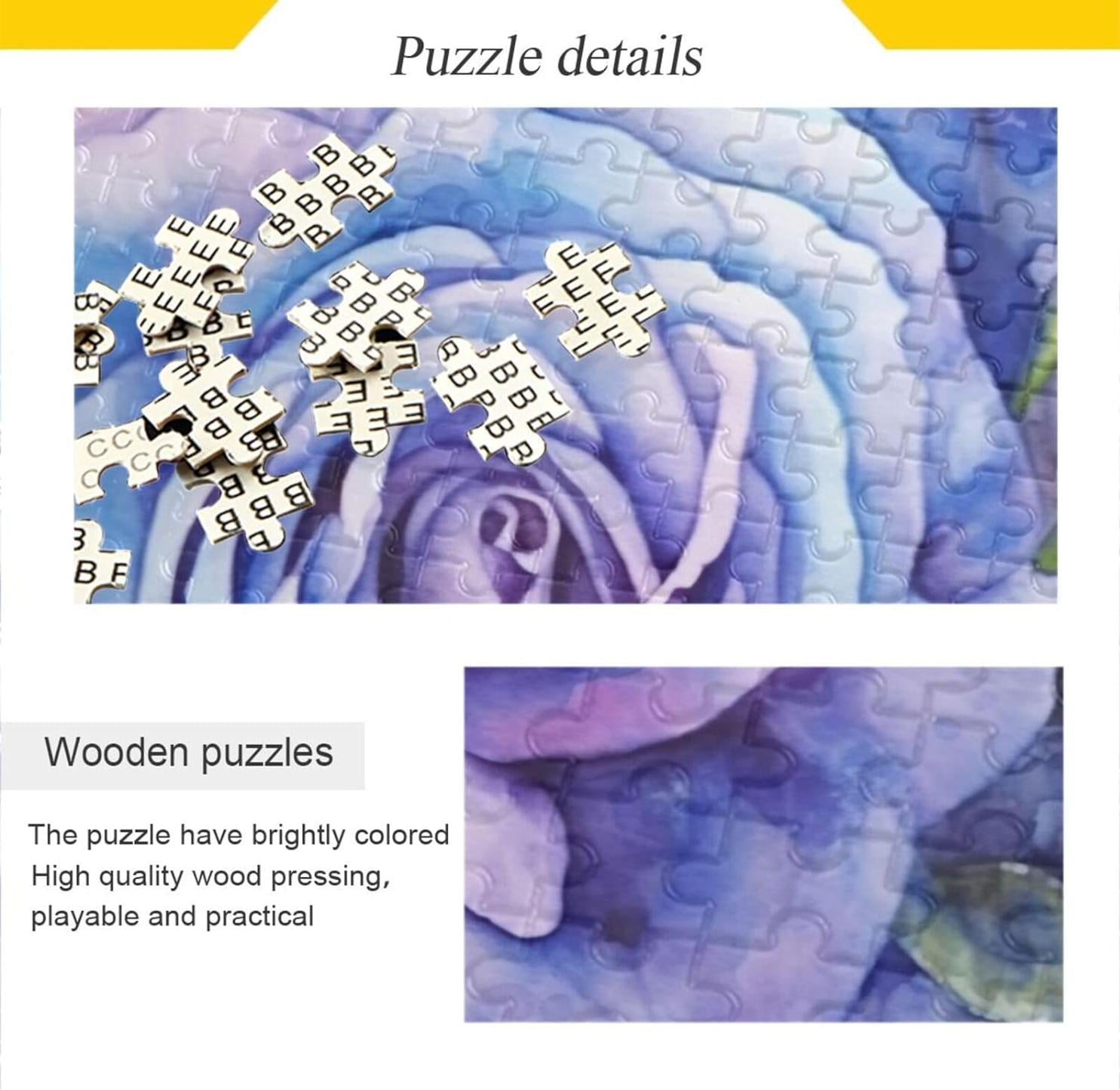 Coolnut Watercolor Rose Blue Puzzles for Adults and Kids 1000 Pieces ...